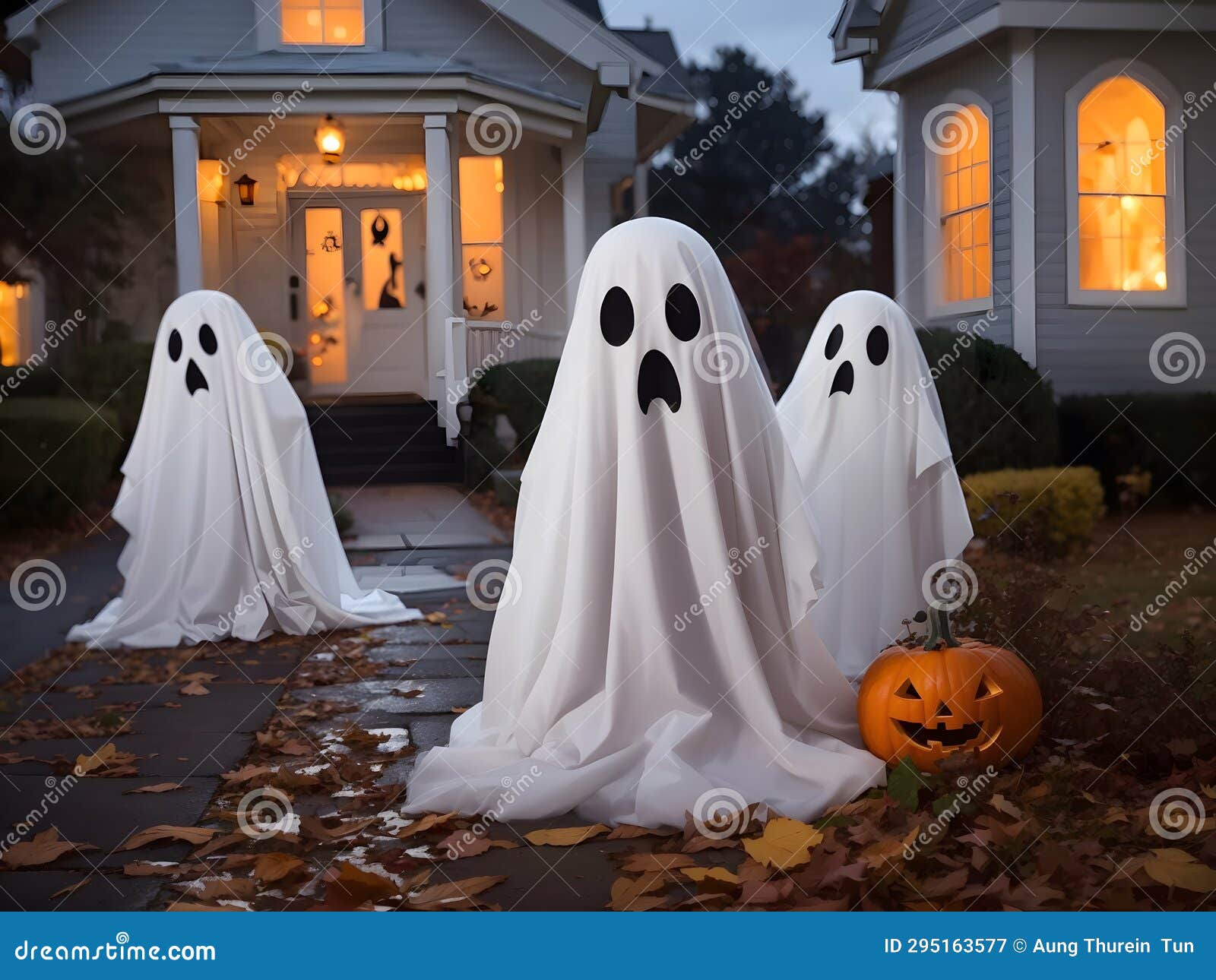 A Happy and Friendly Ghost at Halloween Stock Image - Image of ...