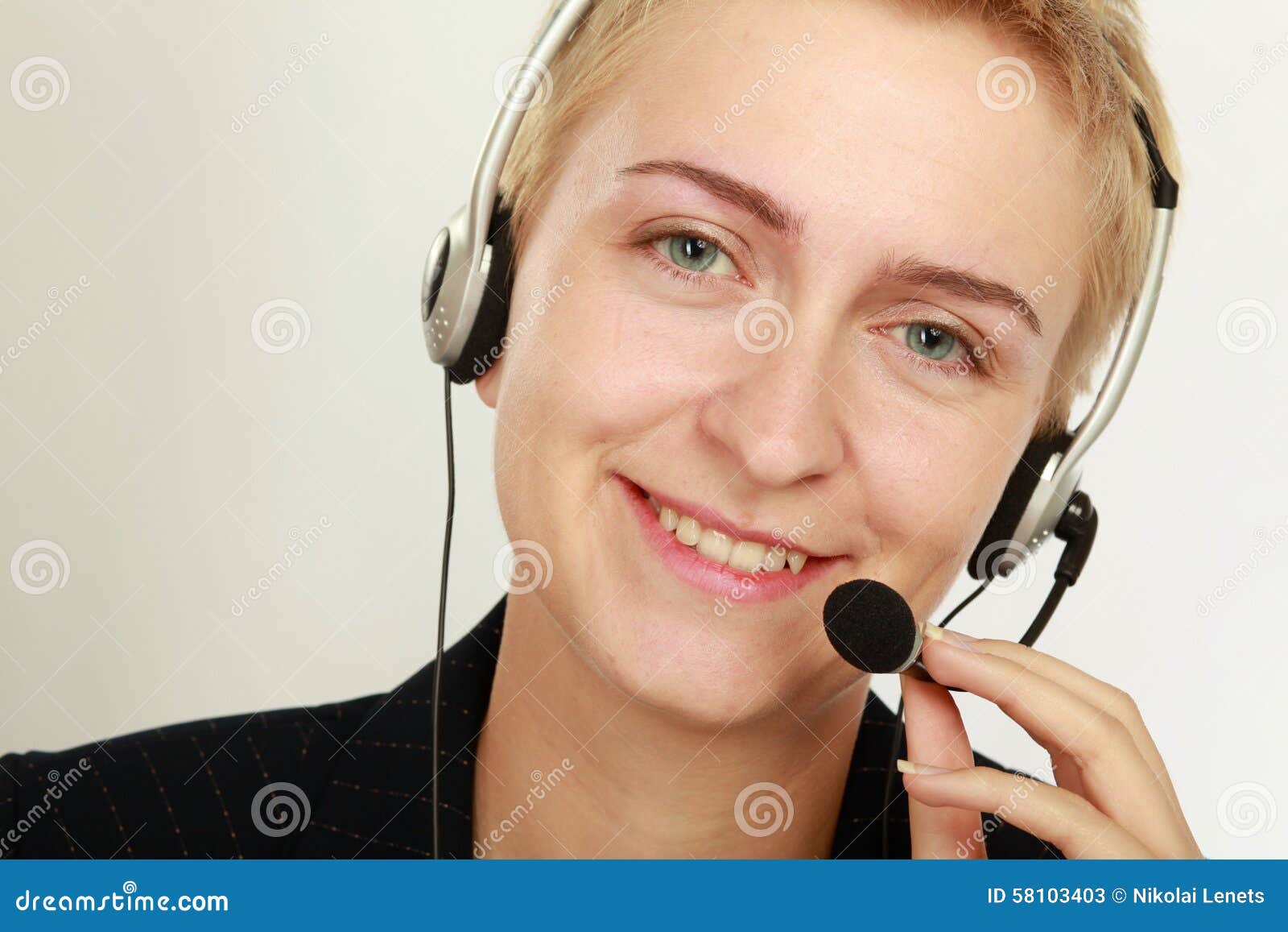Happy Friendly Service Agent in Call Centre Stock Image - Image of ...