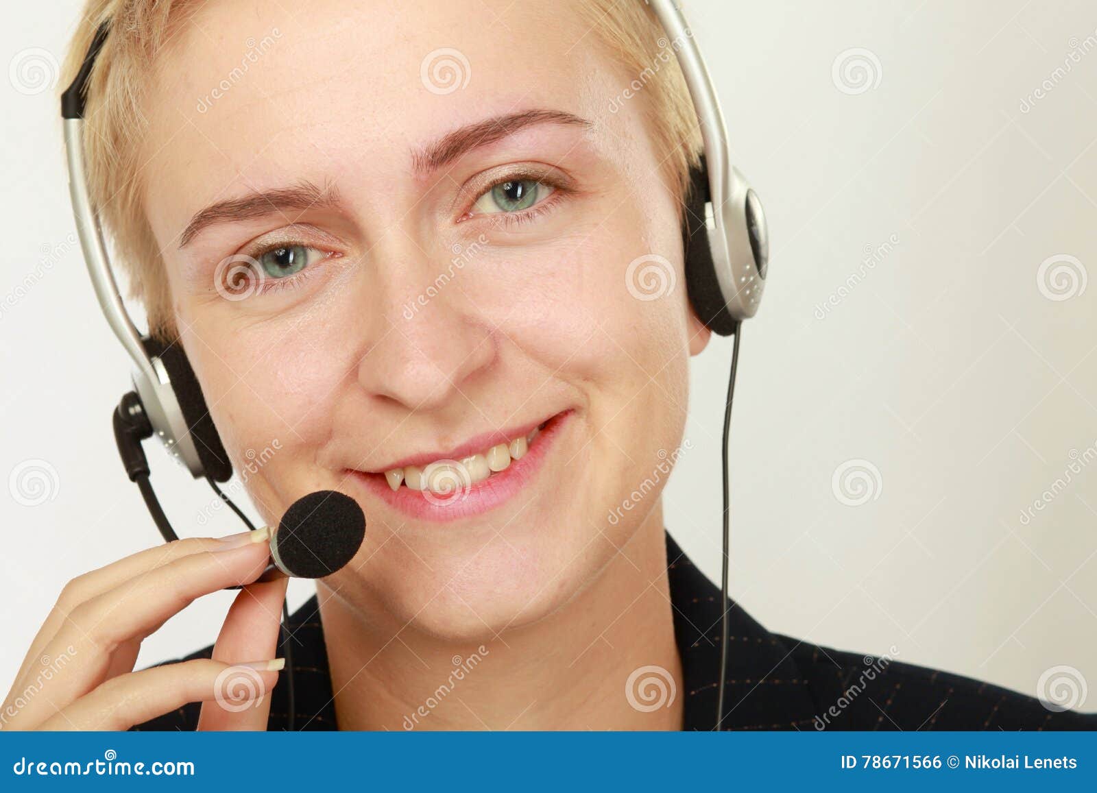 Happy Friendly Service Agent in Call Centre Stock Photo - Image of call ...
