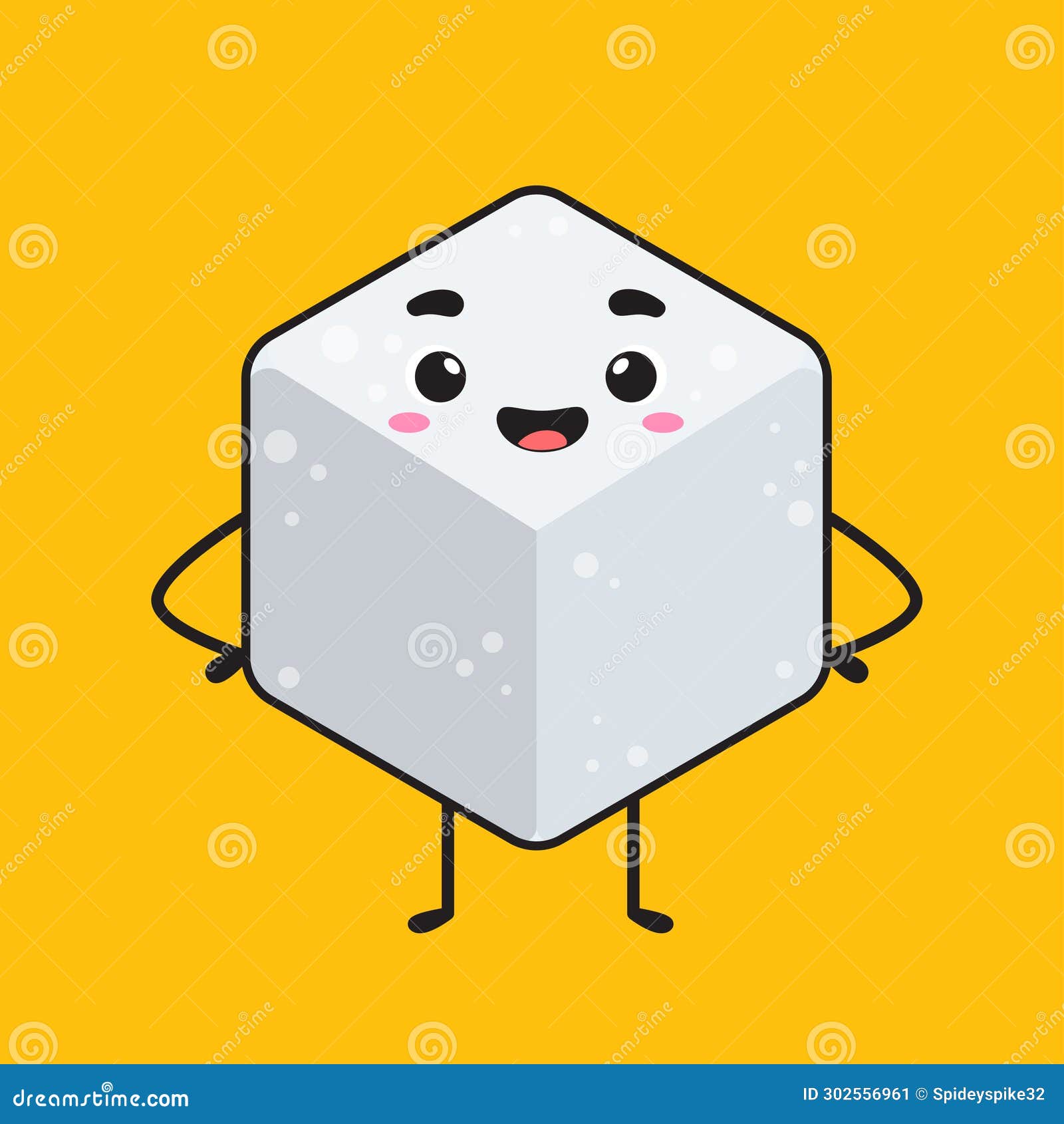 A Happy and Friendly Sugar Cube. Vector Illustration Stock Illustration ...