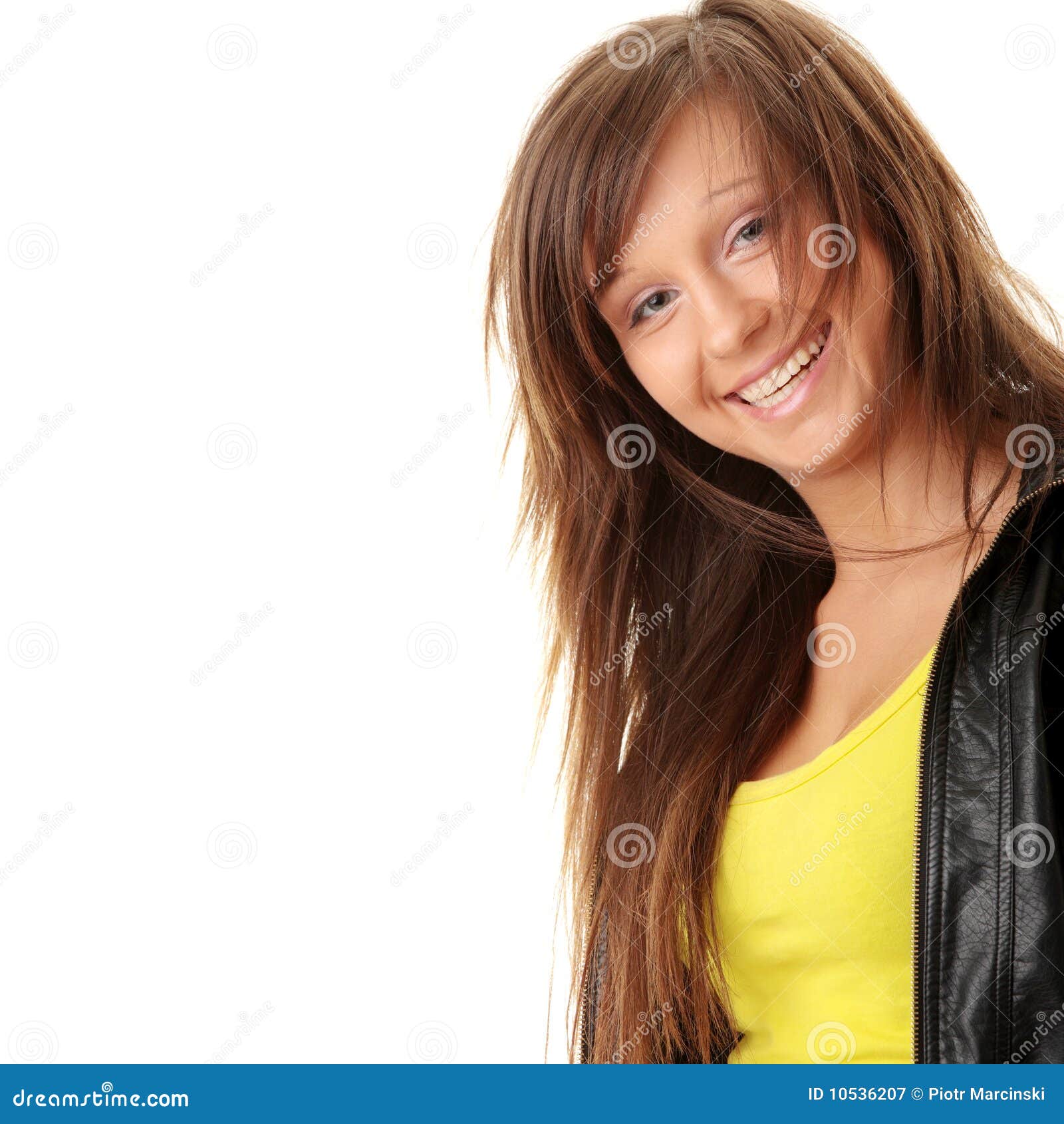 Happy and Friendly Young Lady Stock Image - Image of caucasian, cute ...