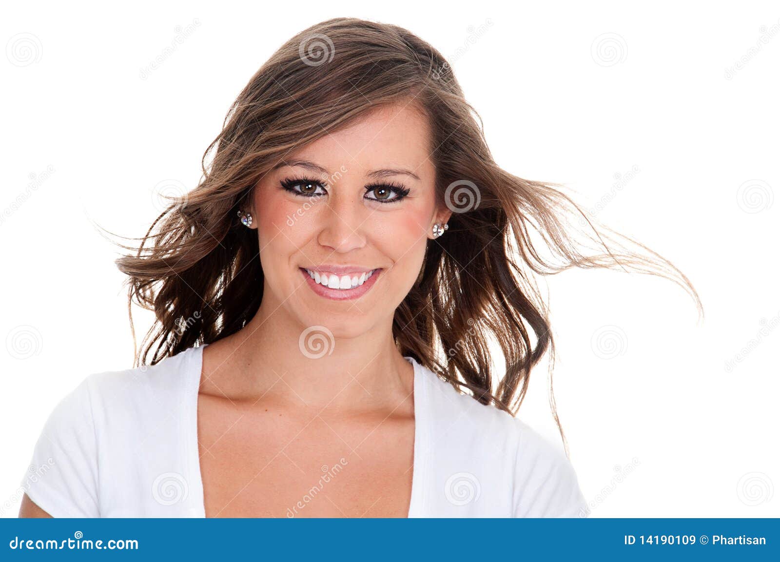 Happy friendly young woman stock image. Image of portrait - 14190109