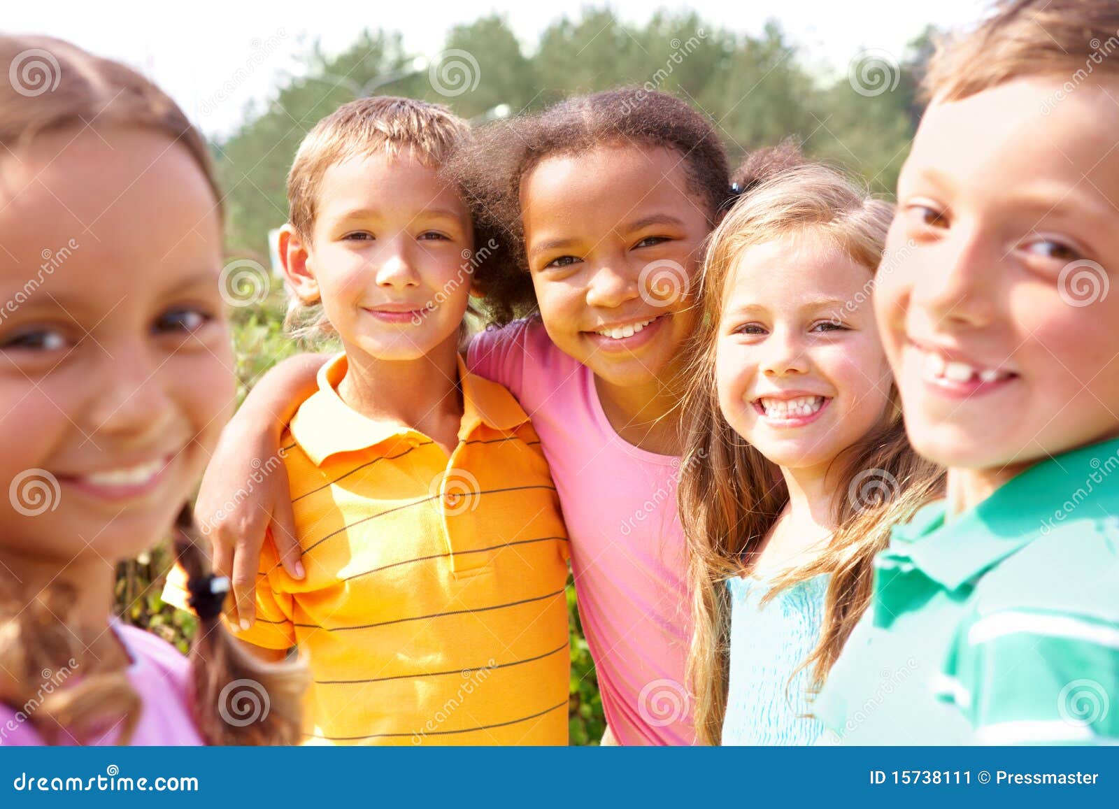 Happy friends stock image. Image of childhood, embracing - 15738111