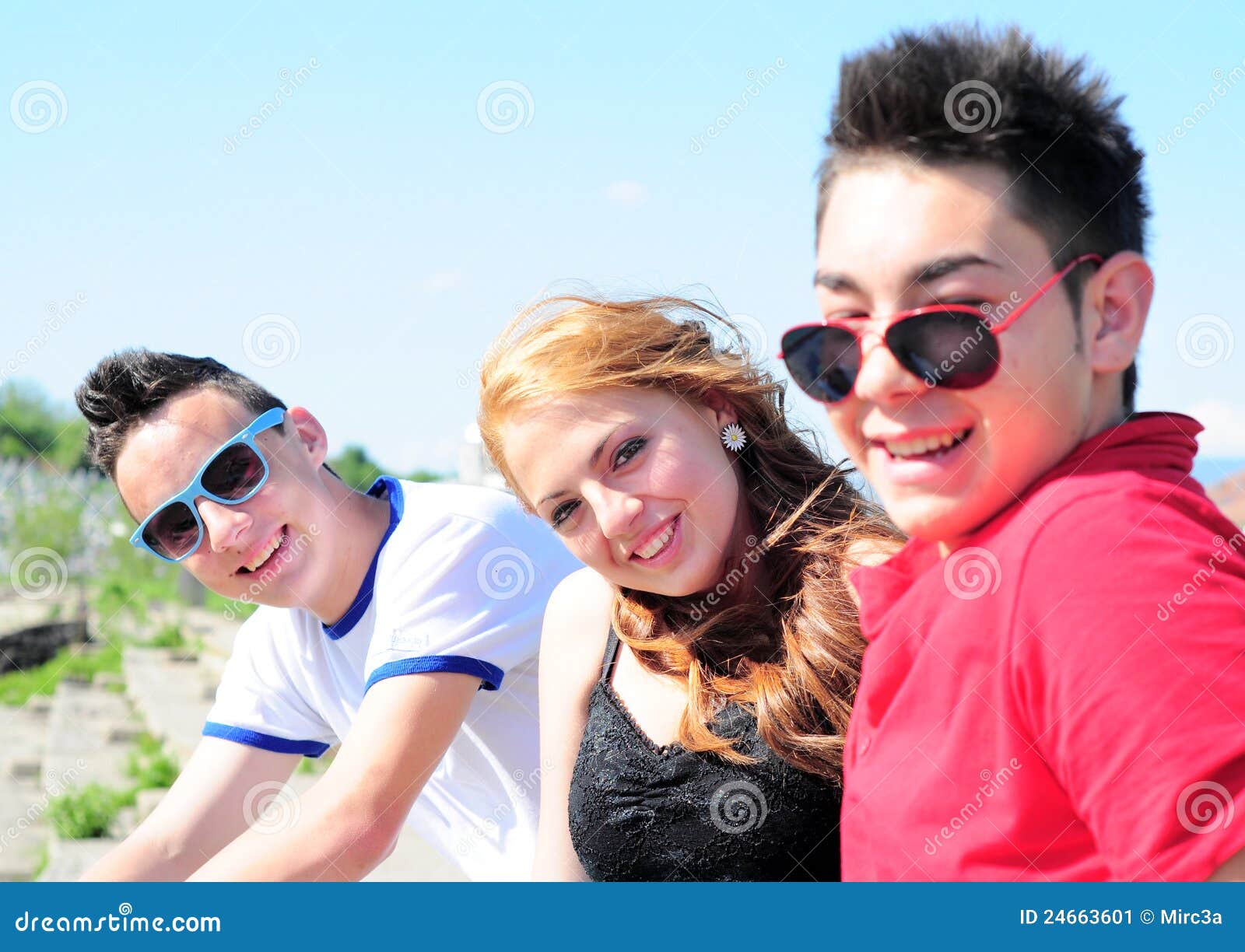 Happy friends stock image. Image of portrait, casual - 24663601