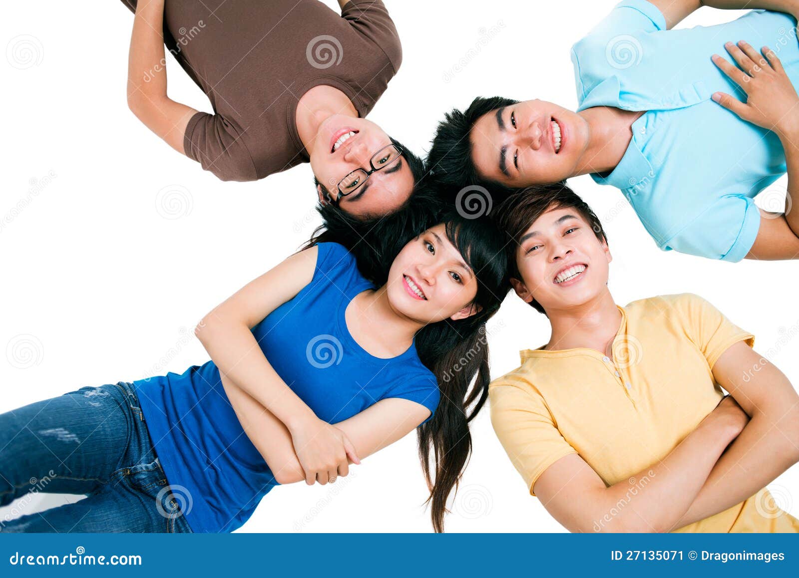 Happy friends stock image. Image of four, company, circle - 27135071