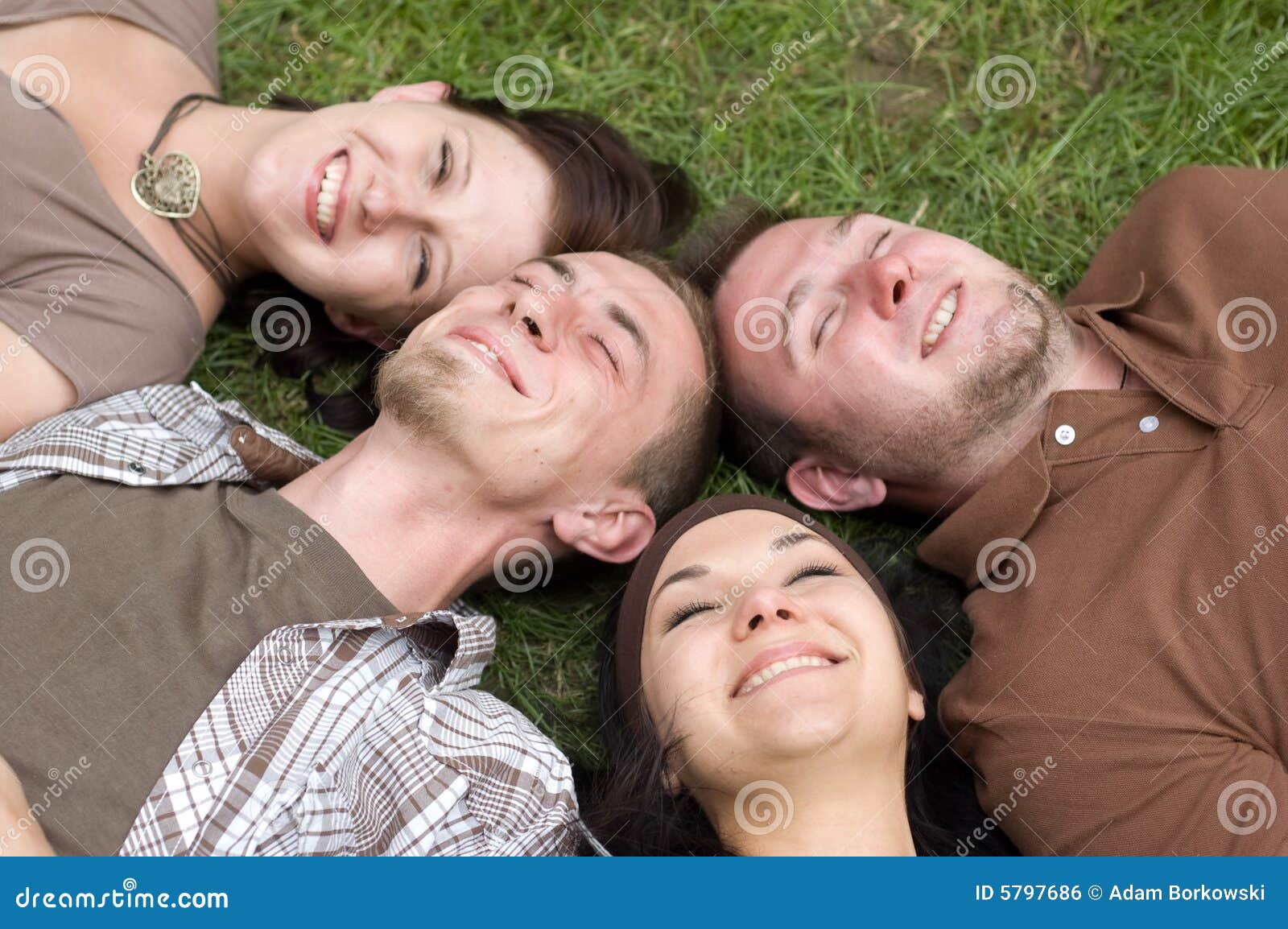 Happy friends stock photo. Image of group, green, dreaming - 5797686