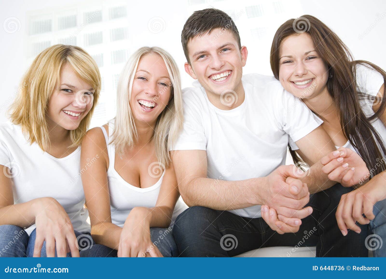 Happy friends stock photo. Image of closeup, caucasian - 6448736
