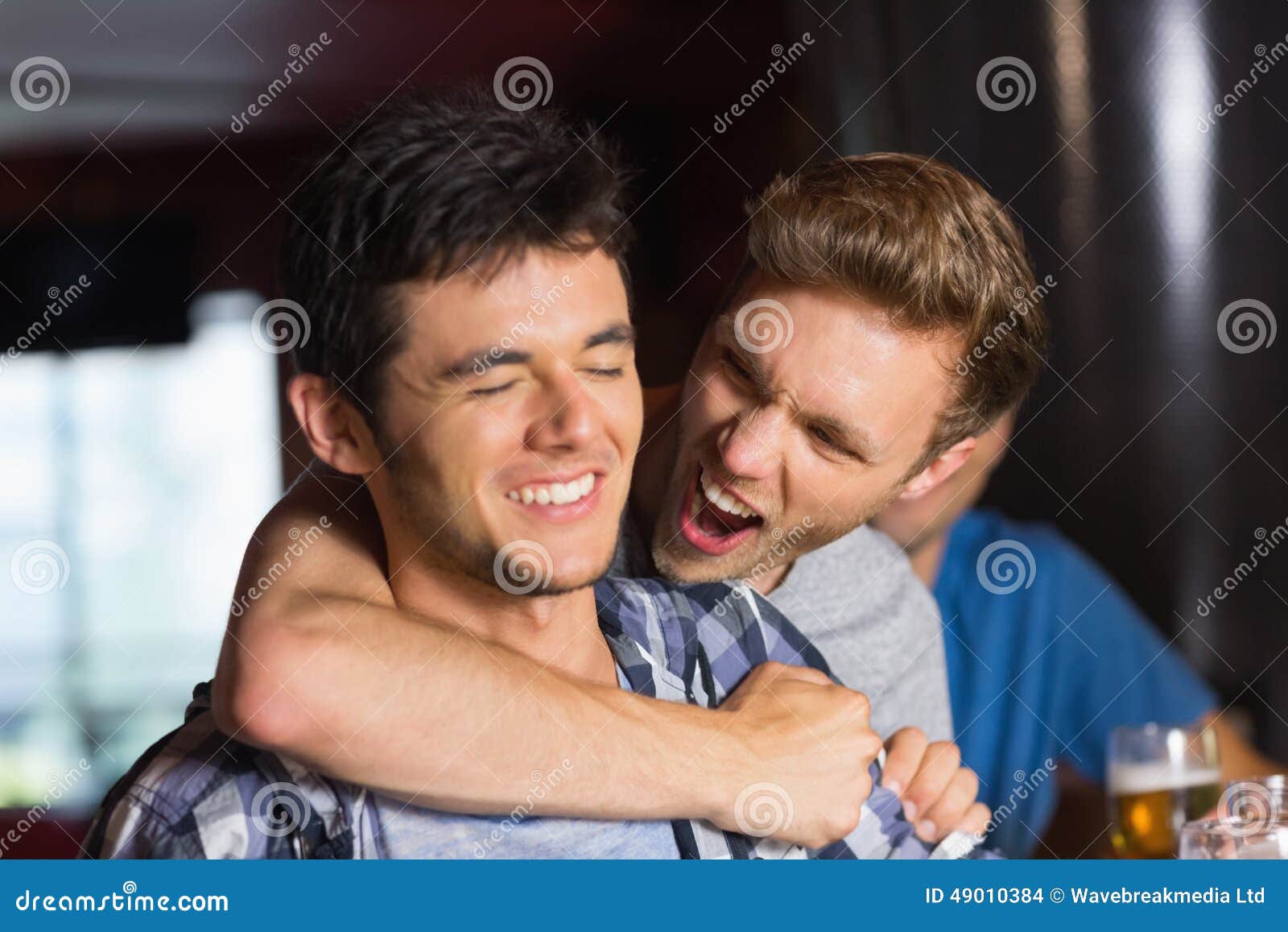 Happy Friends Catching Up Over Pints Stock Photo - Image of together ...