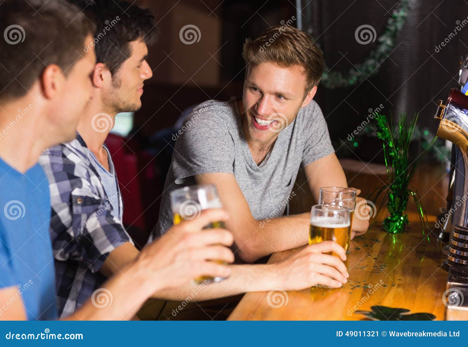 Happy Friends Catching Up Over Pints Stock Image - Image of leisure ...