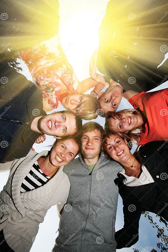 Happy friends circle stock image. Image of group, smiling - 6719807