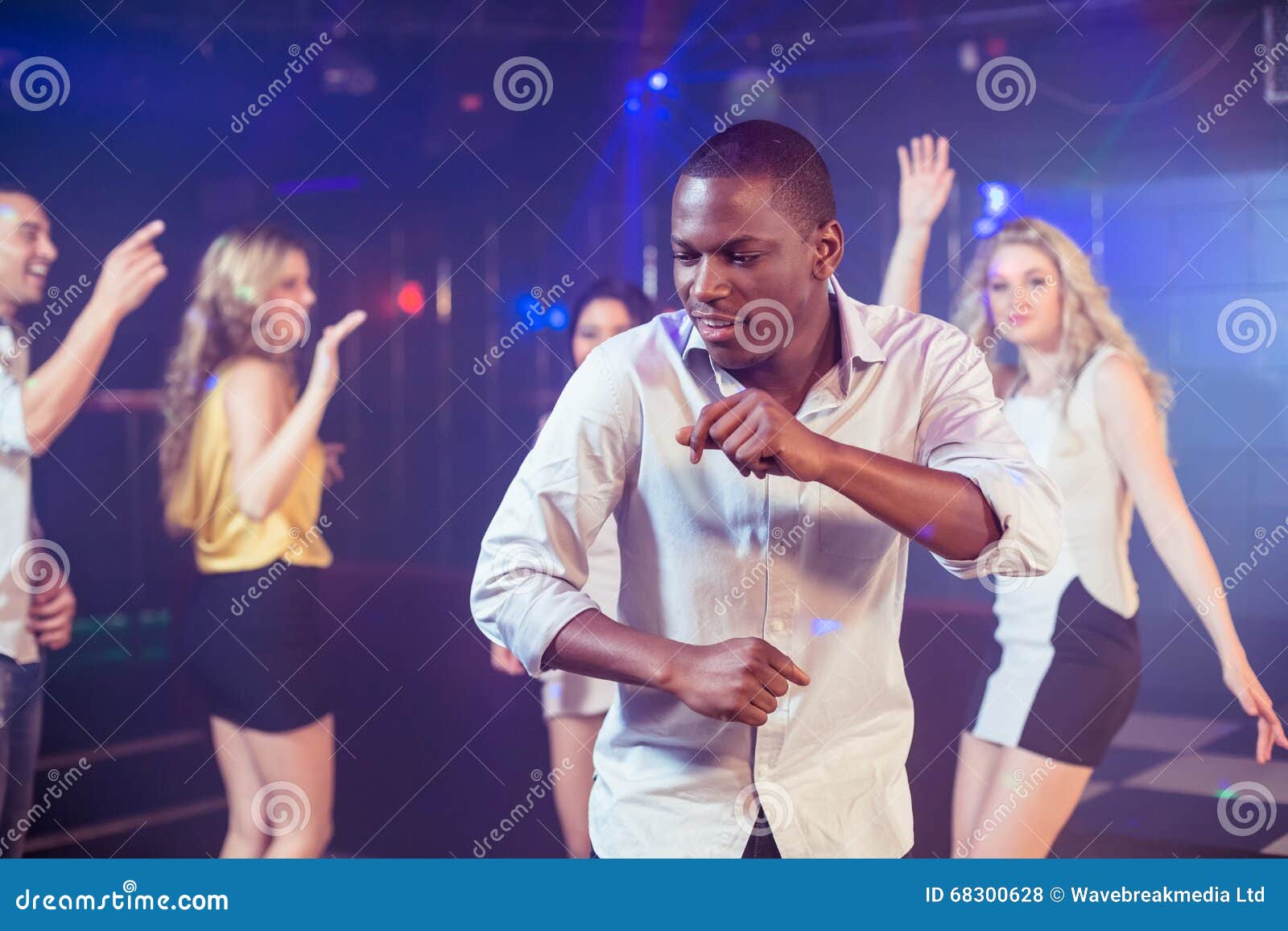 Happy Friends Dancing Cheerfully Stock Photo - Image of dressed ...