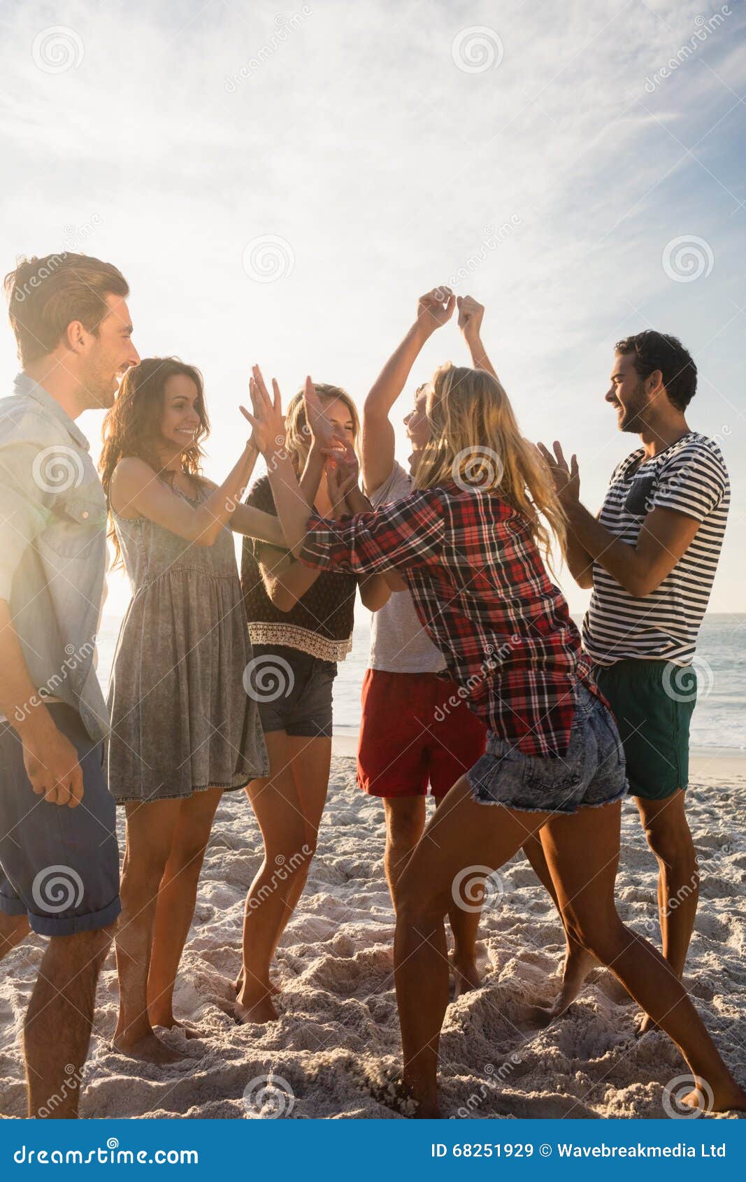 Happy Friends Dancing Together Stock Image - Image of medium, five ...