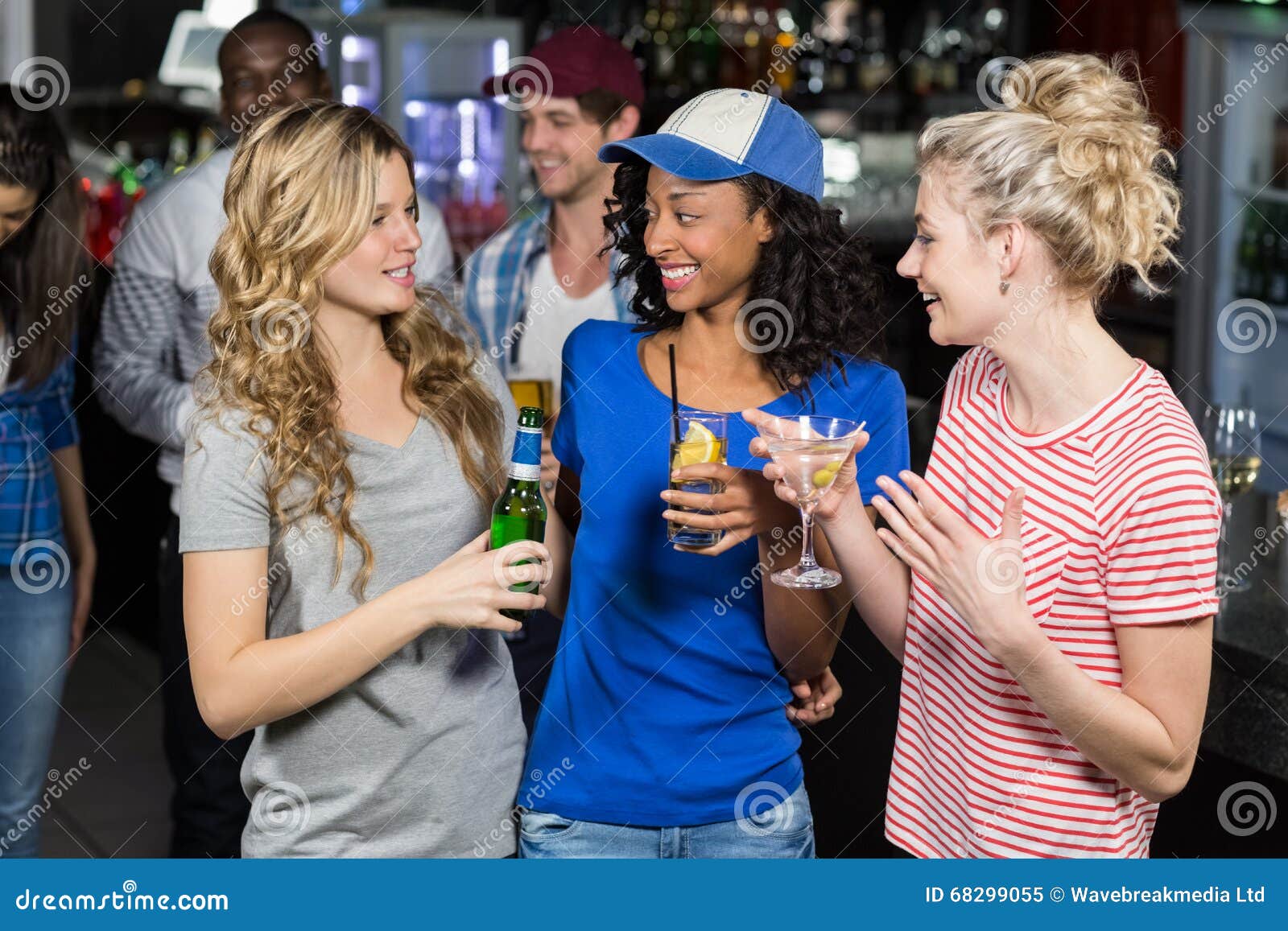 Happy Friends Drinking Cocktails Stock Image - Image of black, cocktail ...