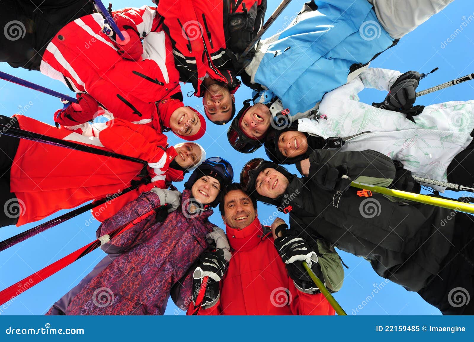 Happy Friends Feeling Great in Ski Season Stock Image - Image of ...