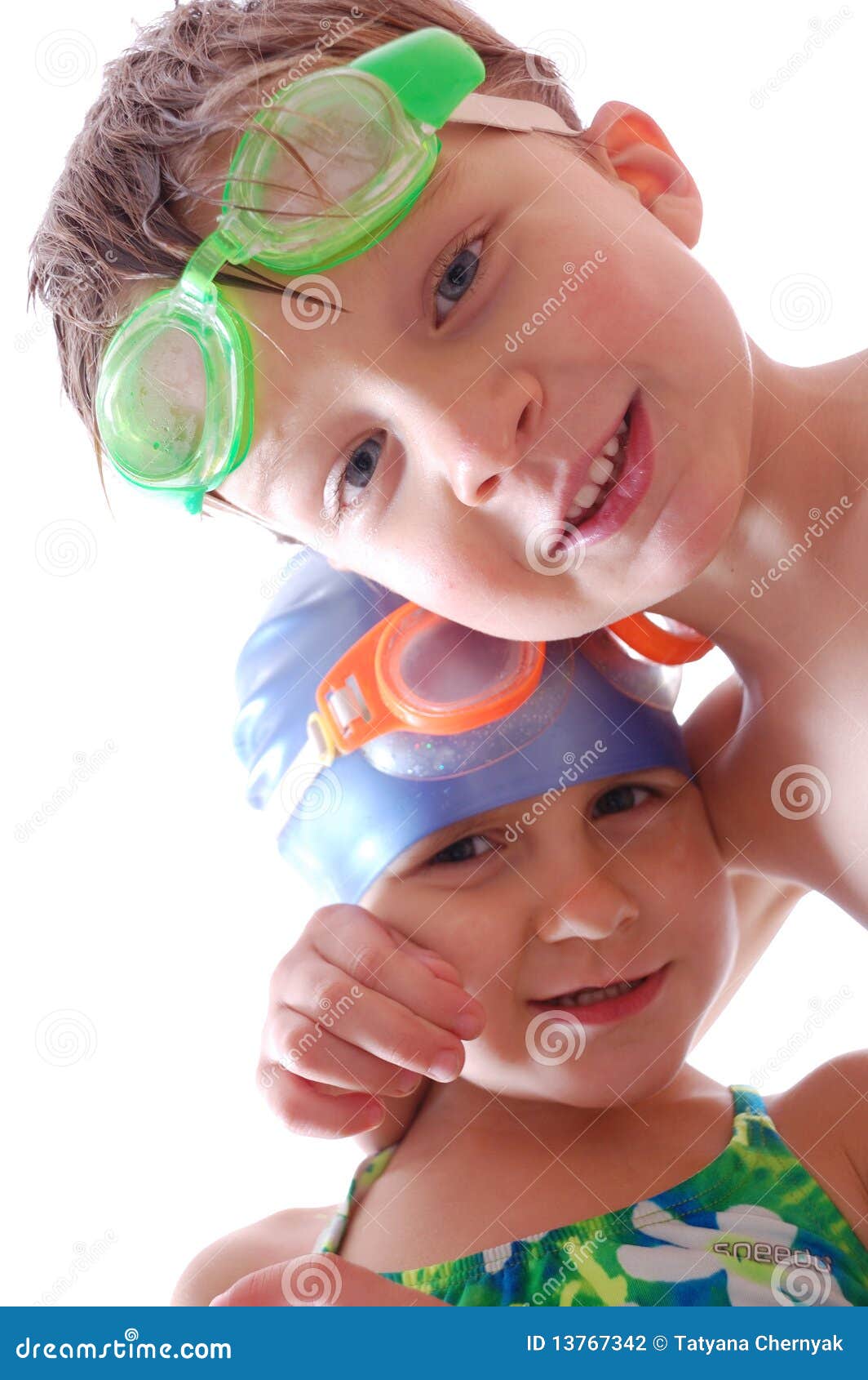 Happy friends with goggles stock photo. Image of childhood - 13767342