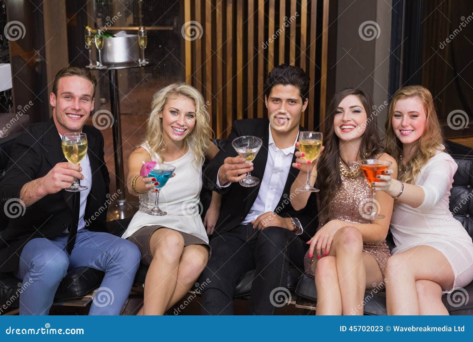 Happy Friends Having a Drink Together Stock Image - Image of leisure ...