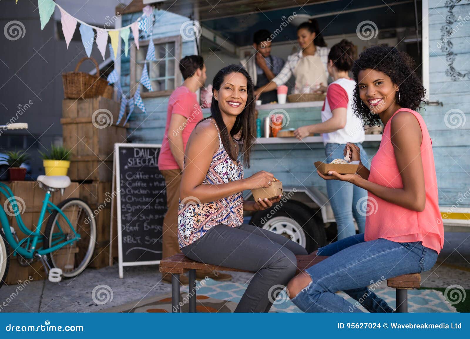 Happy Friends Having Snacks Stock Photo - Image of mixedrace ...