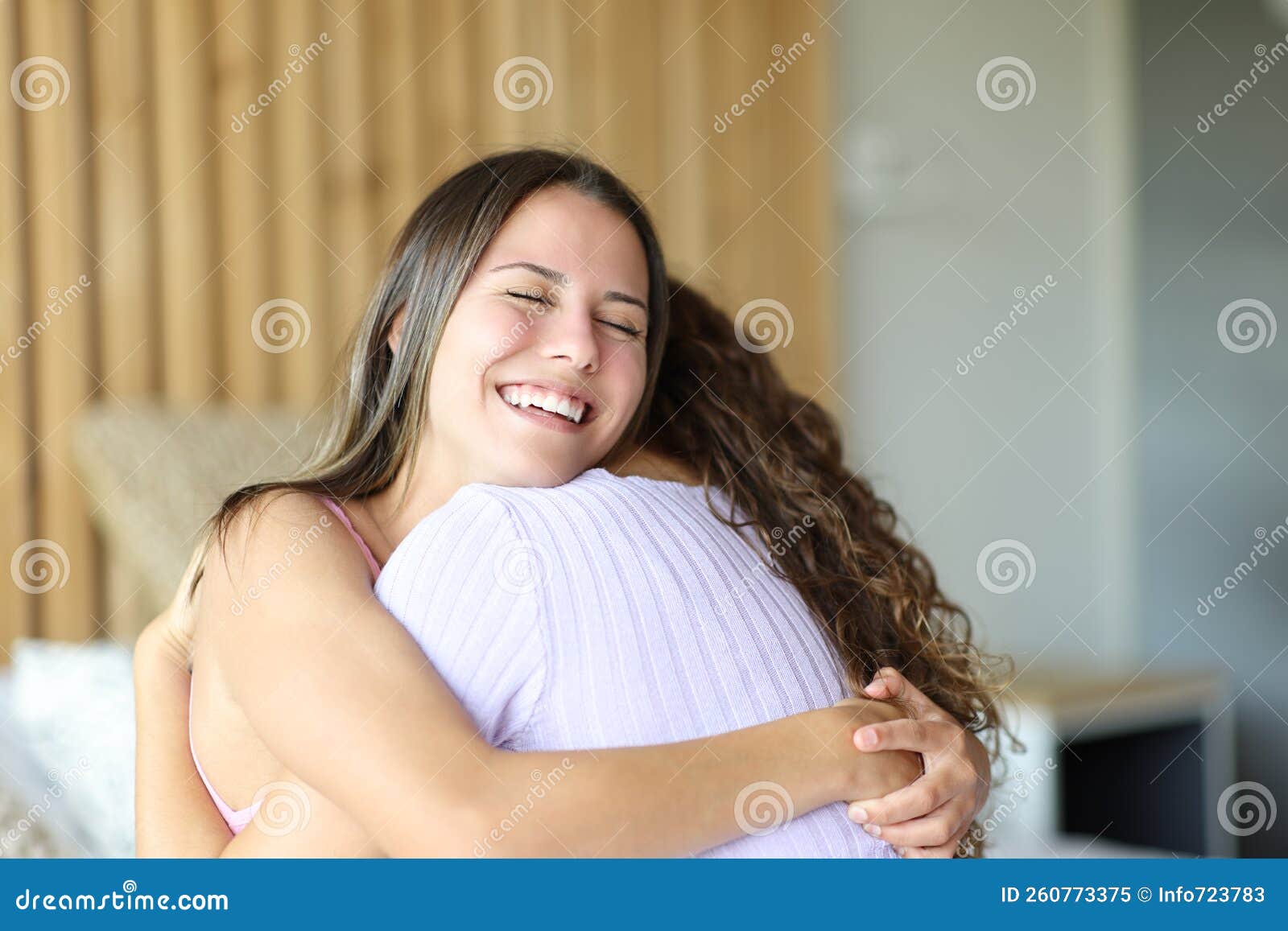 Happy Friends Hugging in a Room Stock Image - Image of family, couple ...