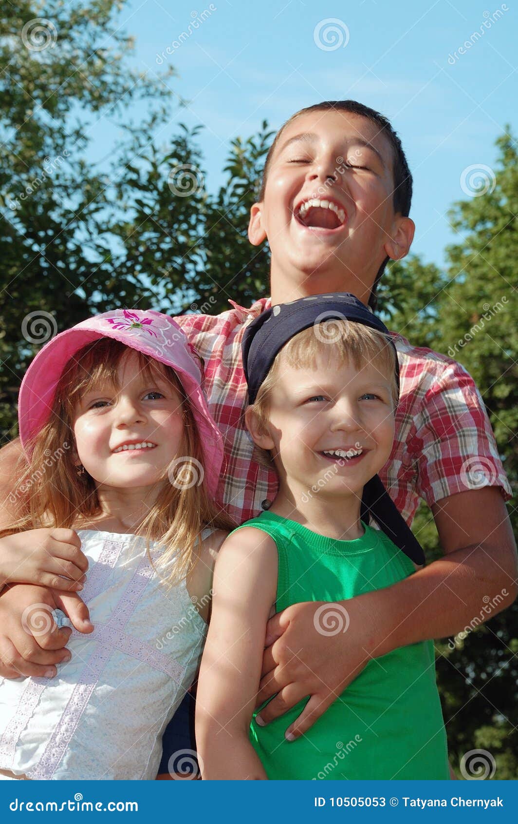 Happy Friends Kids Outdoors Stock Image - Image of group, friendship ...