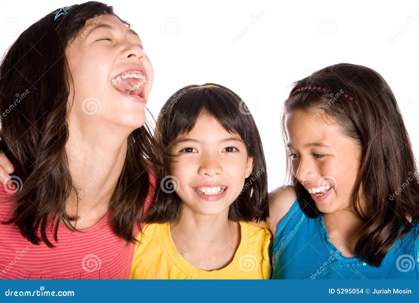 Happy friends laughing stock photo. Image of girl, childhood - 5295054