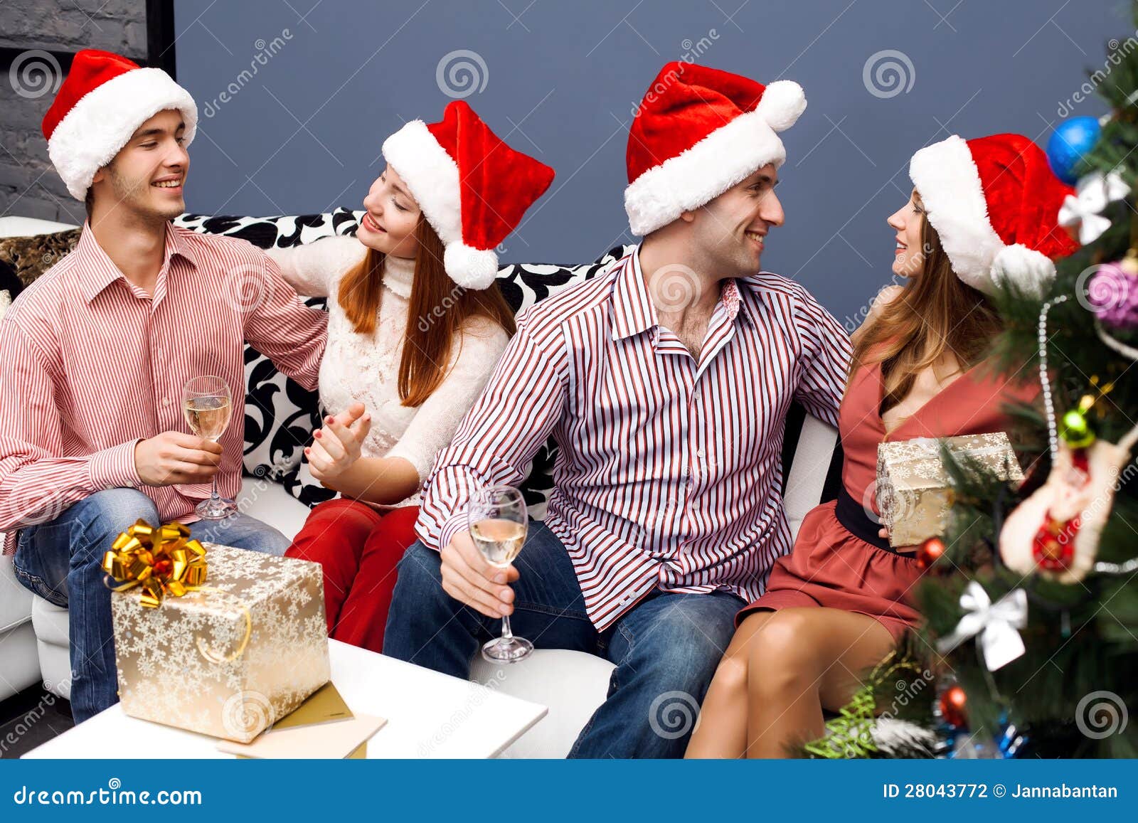 Happy friends,new year stock photo. Image of decoration - 28043772