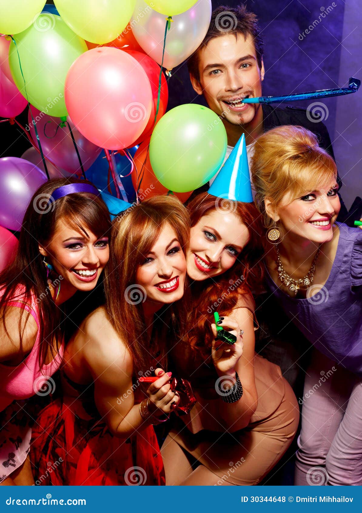 Happy friends on a party stock photo. Image of celebration - 30344648