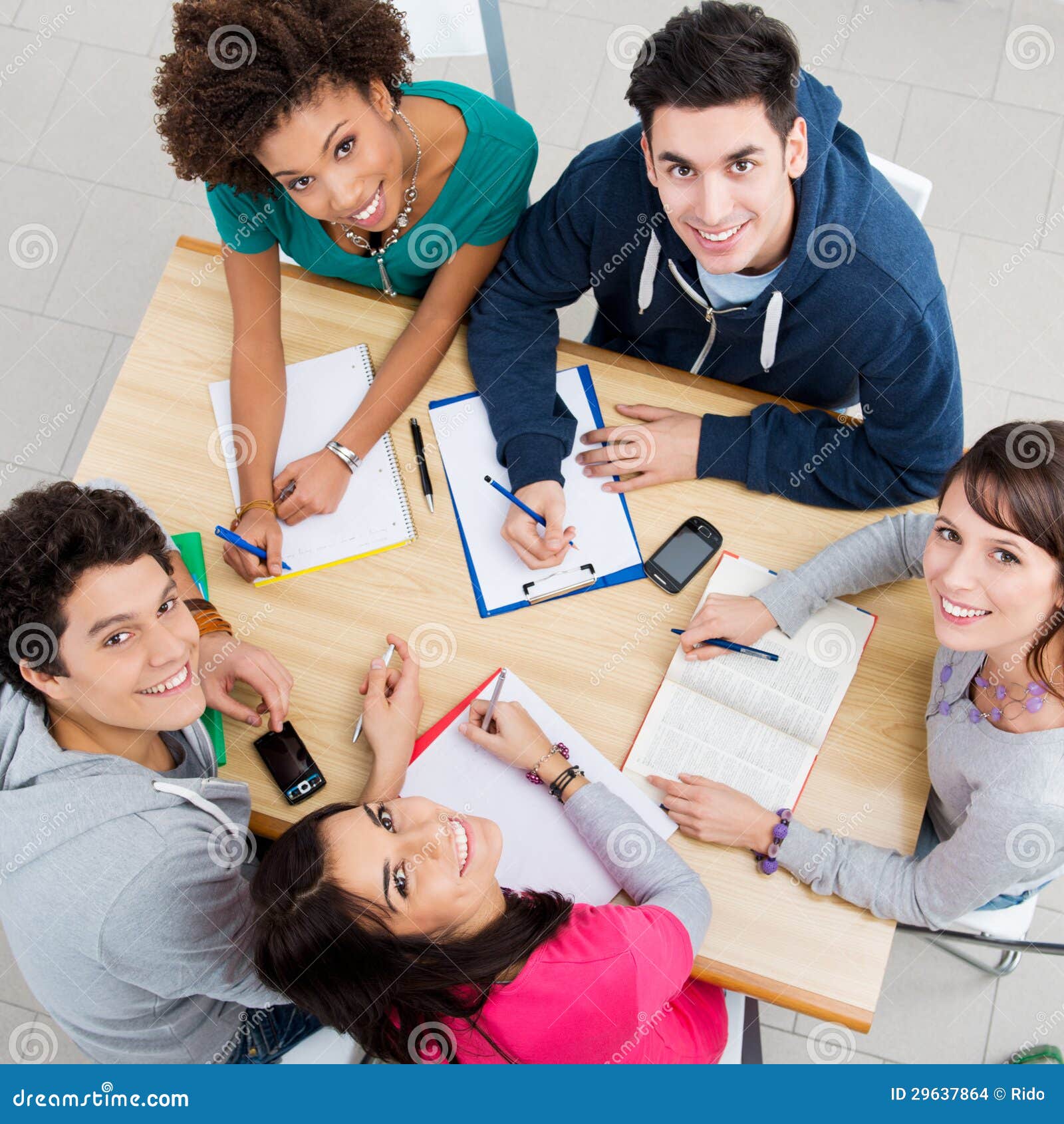 Happy Friends Studying Together Stock Images - Image: 29637864
