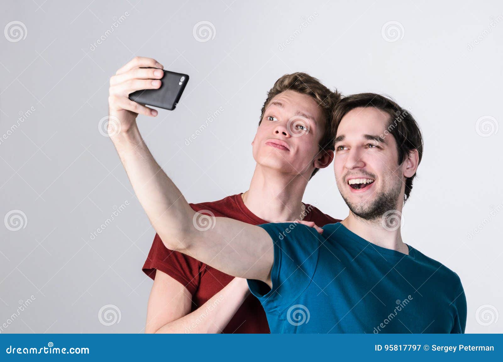 Happy Friends are Taking Selfie Stock Image - Image of face, smartphone ...