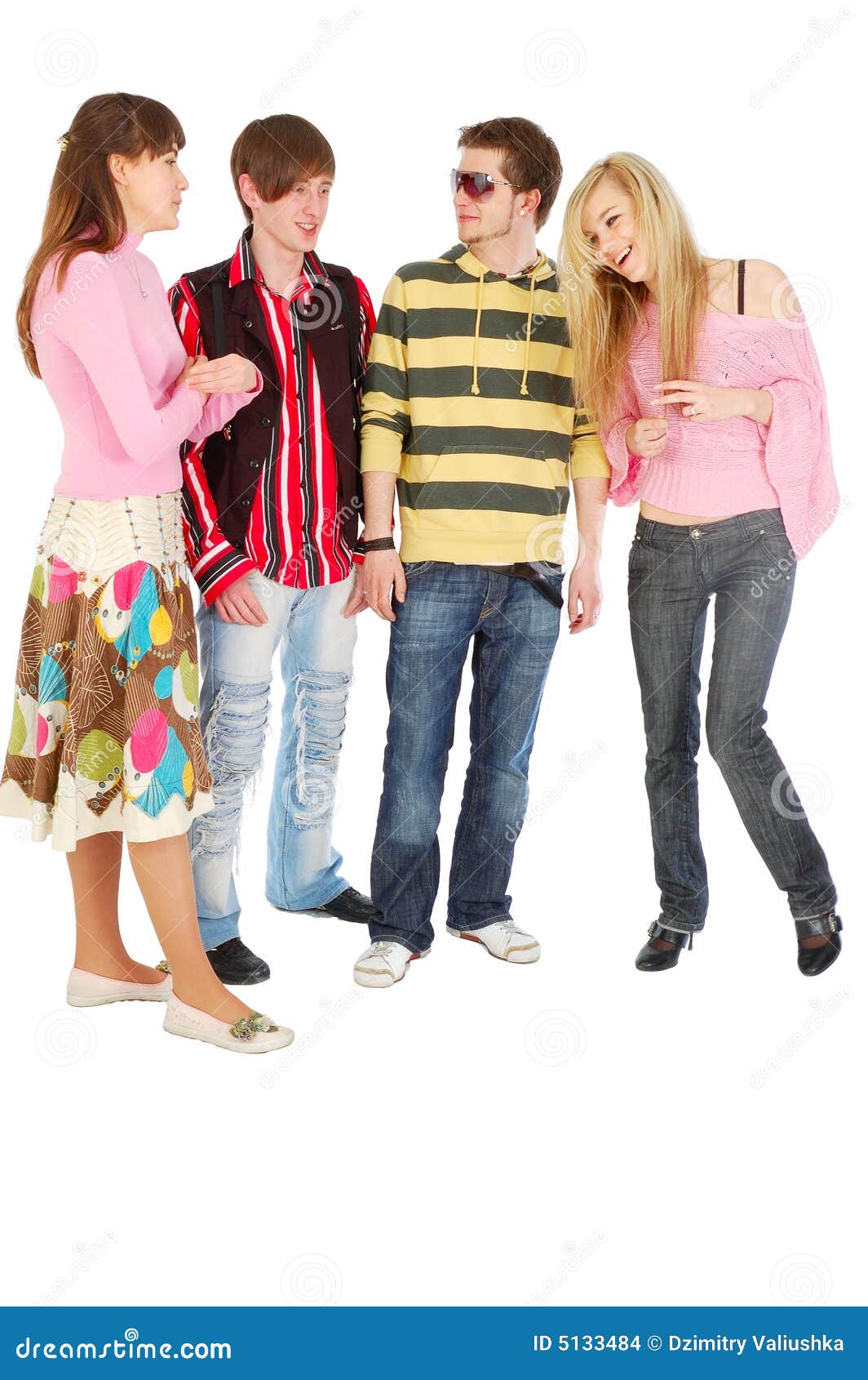 Happy friends talking stock photo. Image of smile, isolated - 5133484