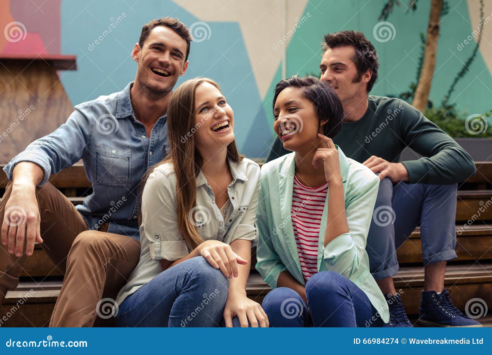 Happy friends talking stock photo. Image of leisure, club - 66984274