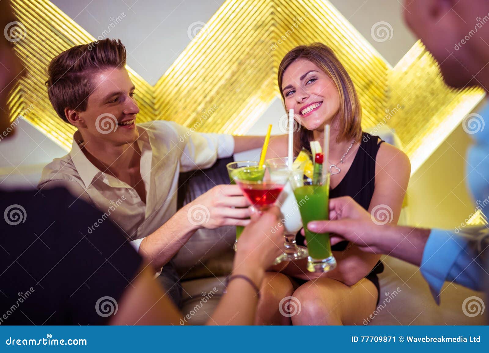 Happy Friends Toasting Cocktail Stock Image Image Of Casual Culture