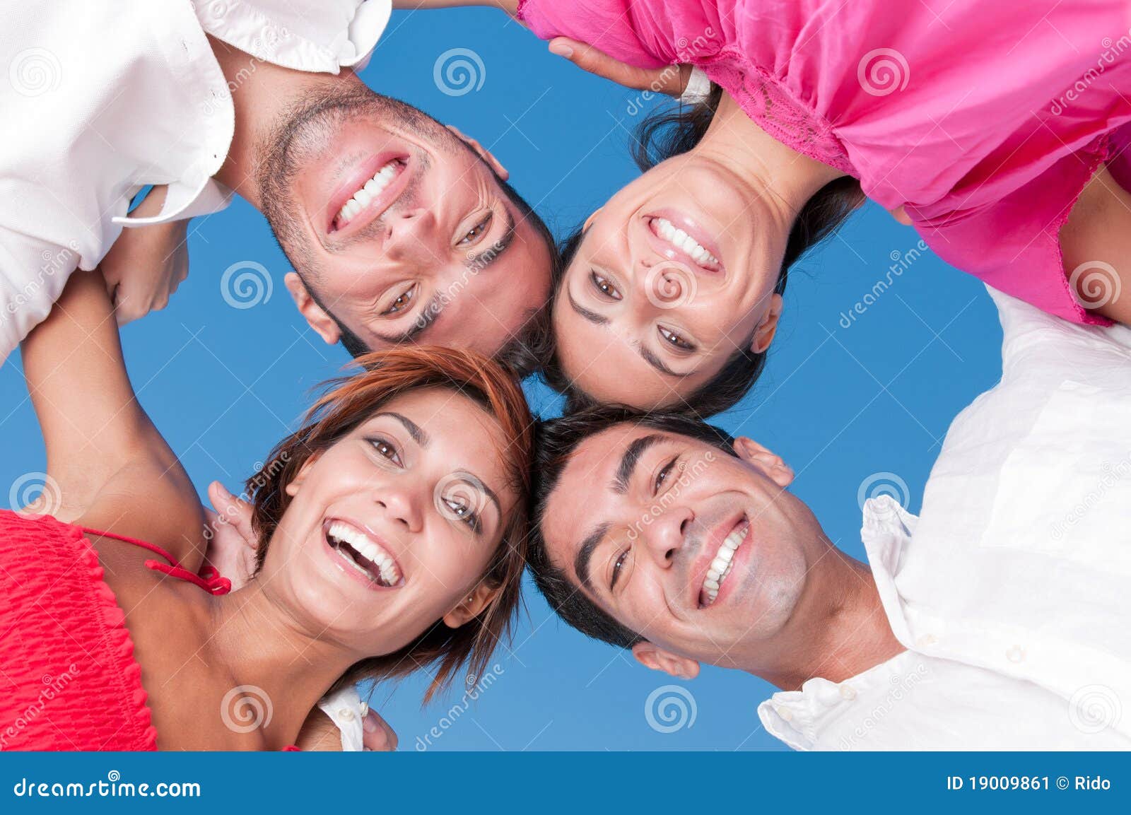 Happy friends united stock image. Image of casual, face - 19009861