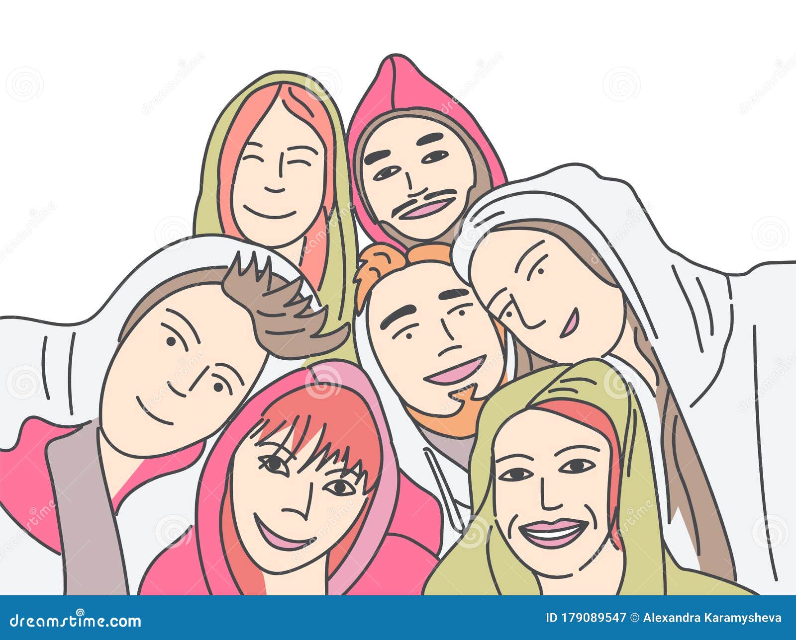 Happy Friends Vector Illustration, Flat Concept Stock Vector ...