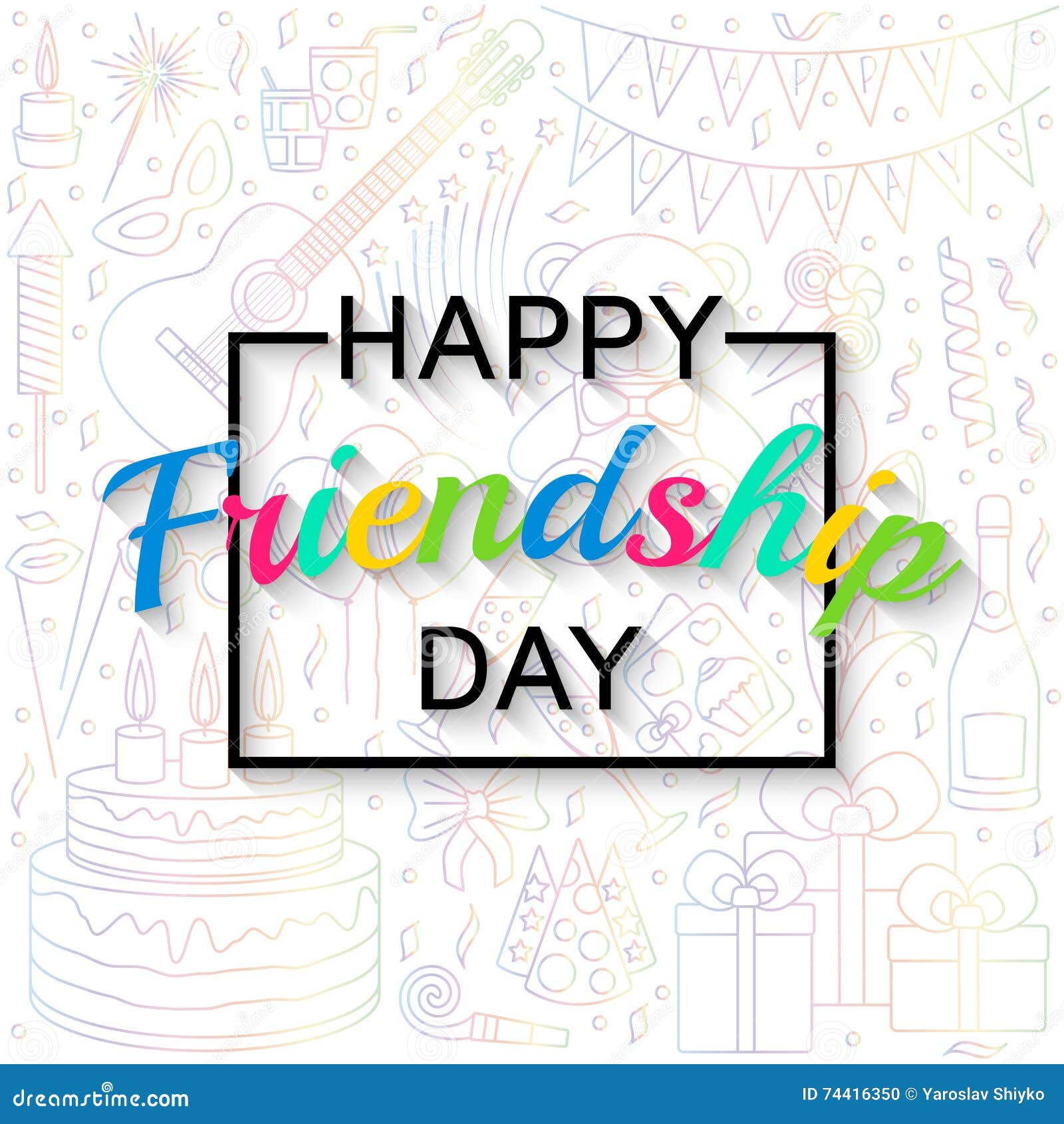 Happy Friendship Day Background Stock Vector - Illustration of happy ...
