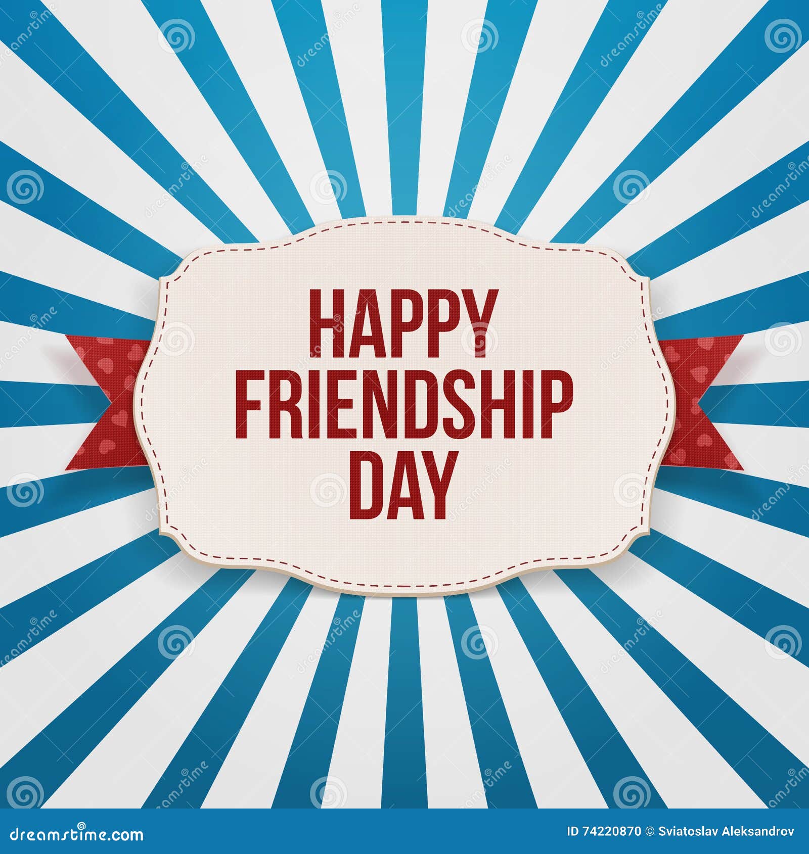 Happy Friendship Day Greeting Text on Emblem Stock Vector ...