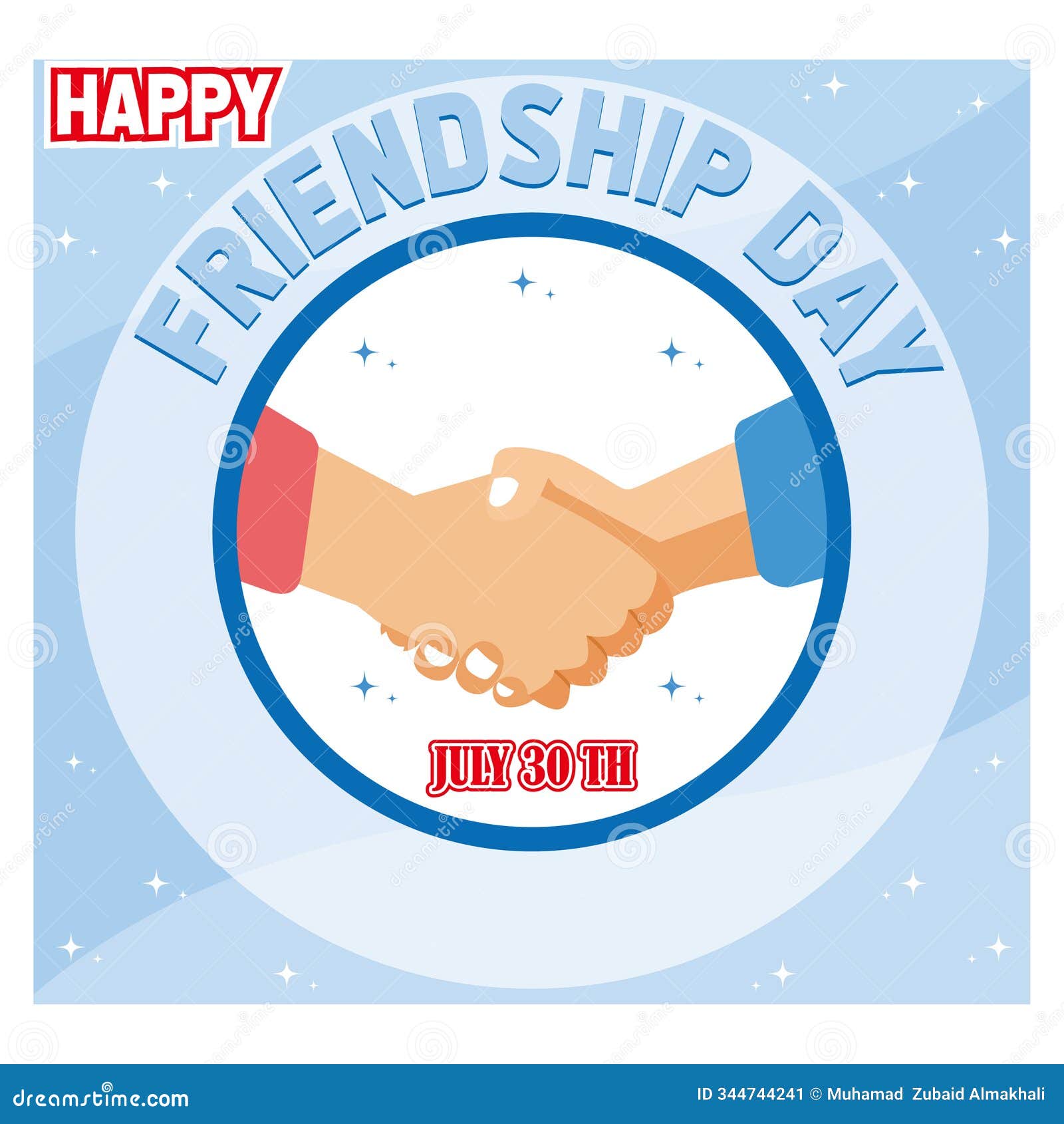 Happy Friendship Day Handshake for Celebration Friendship Day. Stock ...