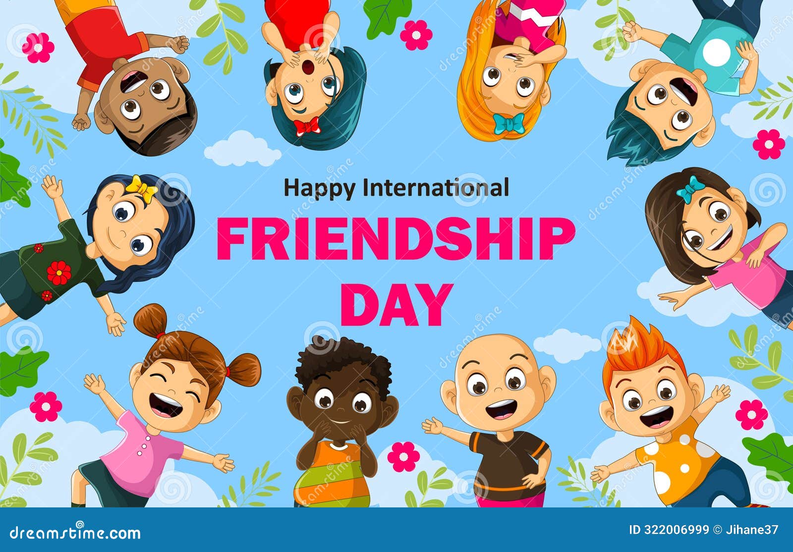 Happy Friendship Day. Cartoon Hugging Owls Vector Illustration ...