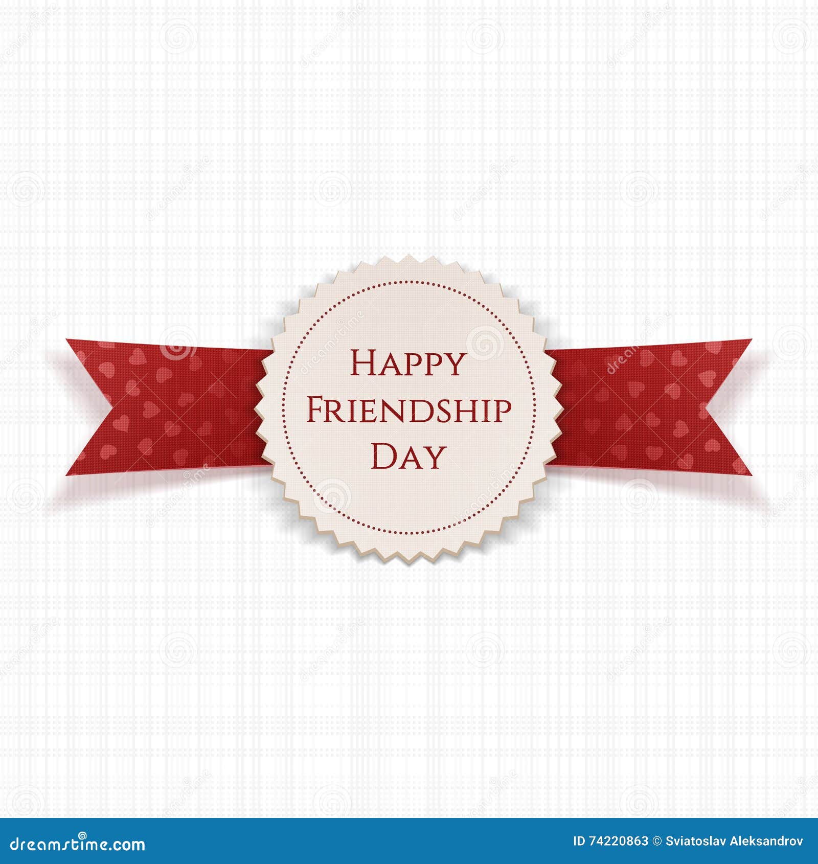 Happy Friendship Day Label with Ribbon Stock Vector - Illustration of ...