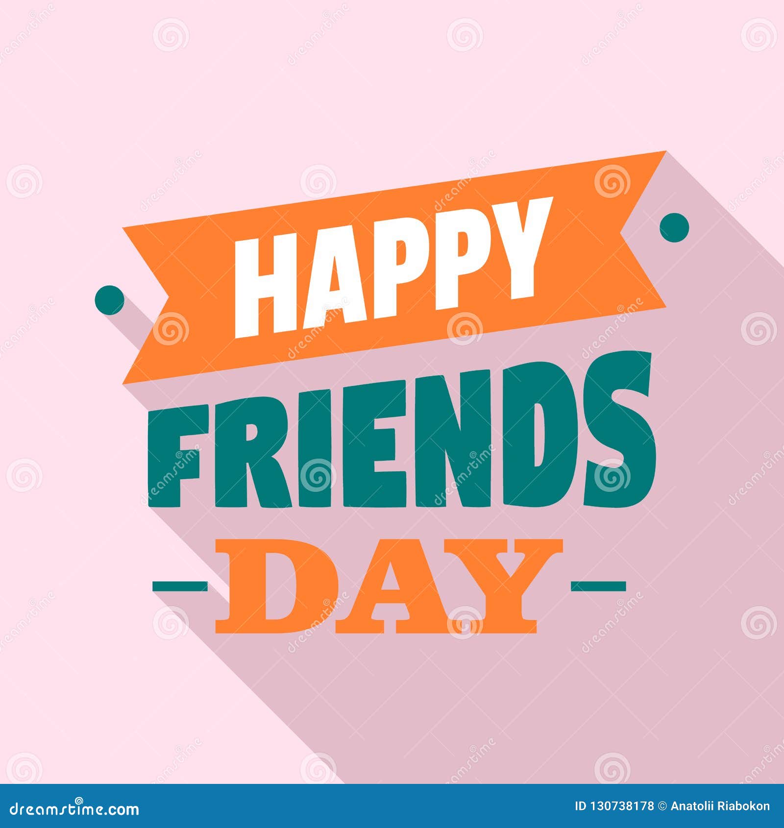 Happy Friendship Day Logo, Flat Style Stock Vector - Illustration of ...