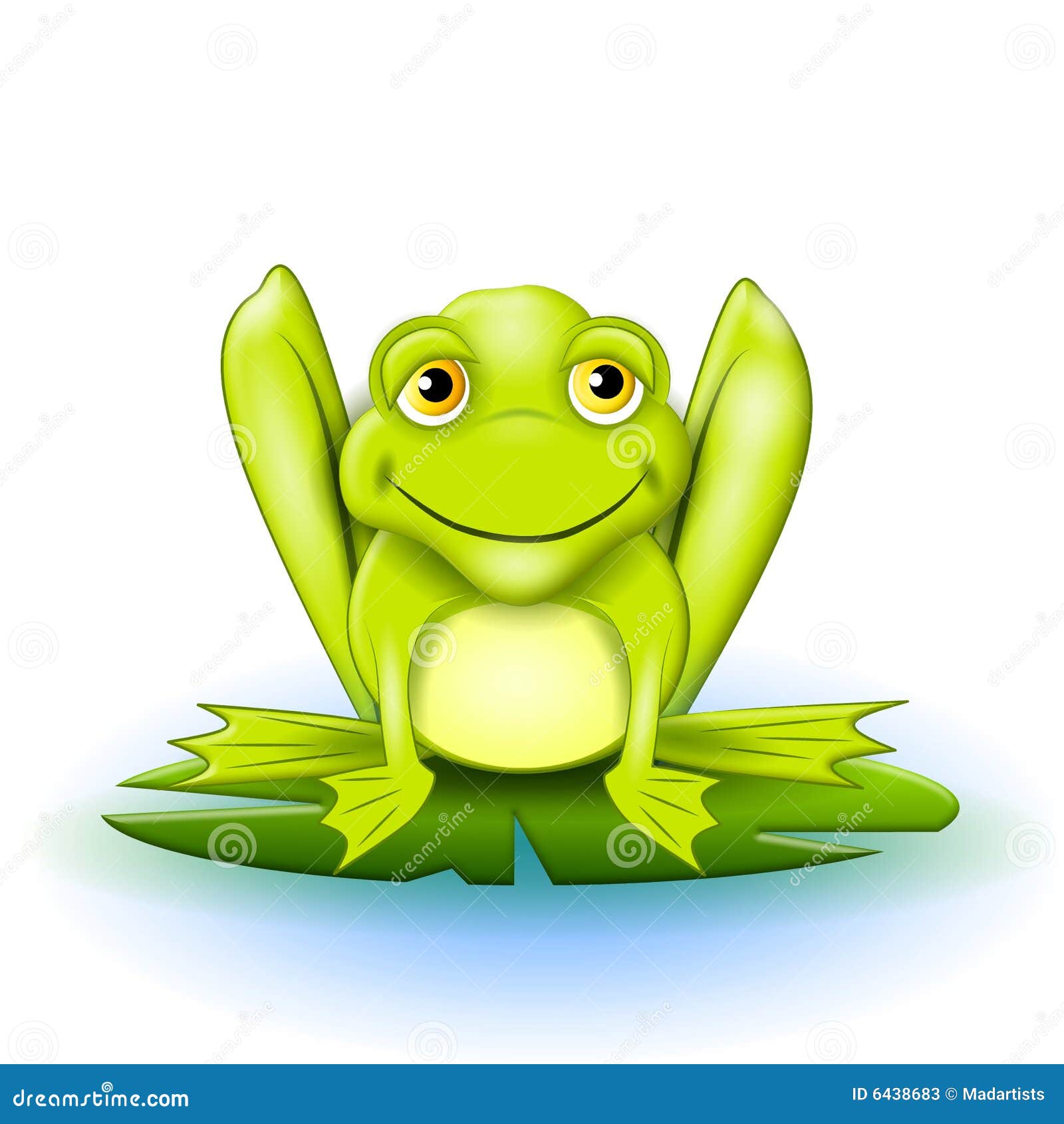 Happy Frog on Lilypad stock illustration. Illustration of graphic - 6438683