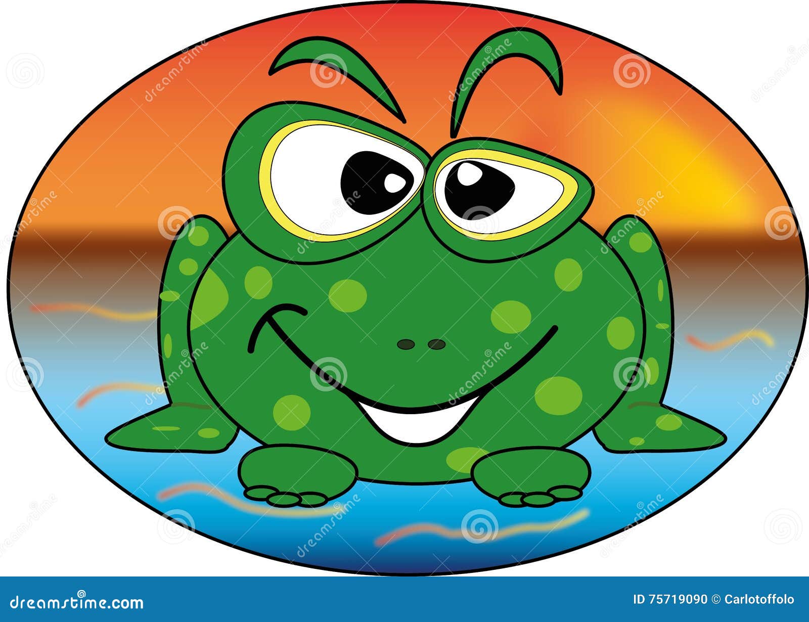 Happy froggy stock illustration. Illustration of smile - 75719090