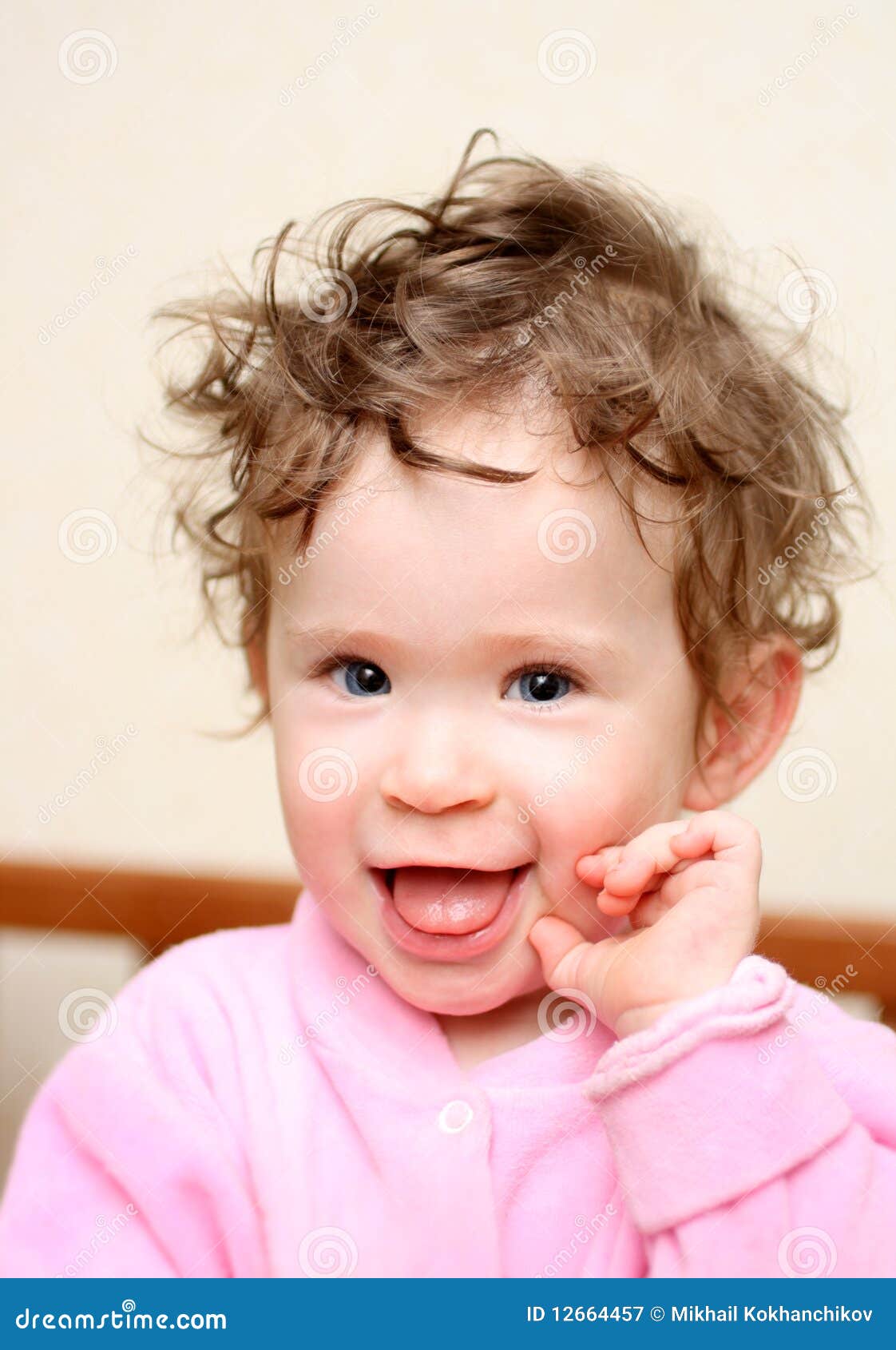 Happy fun baby portrait stock image. Image of lovable - 12664457