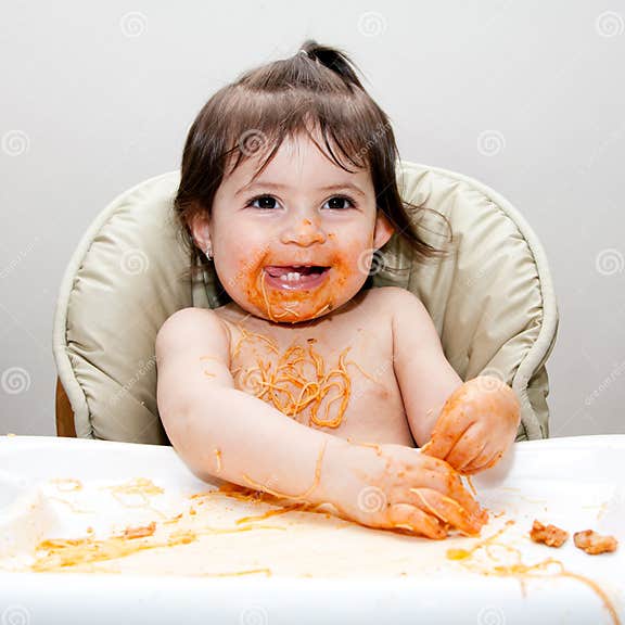 Happy fun messy eater stock photo. Image of mess, child - 19021456