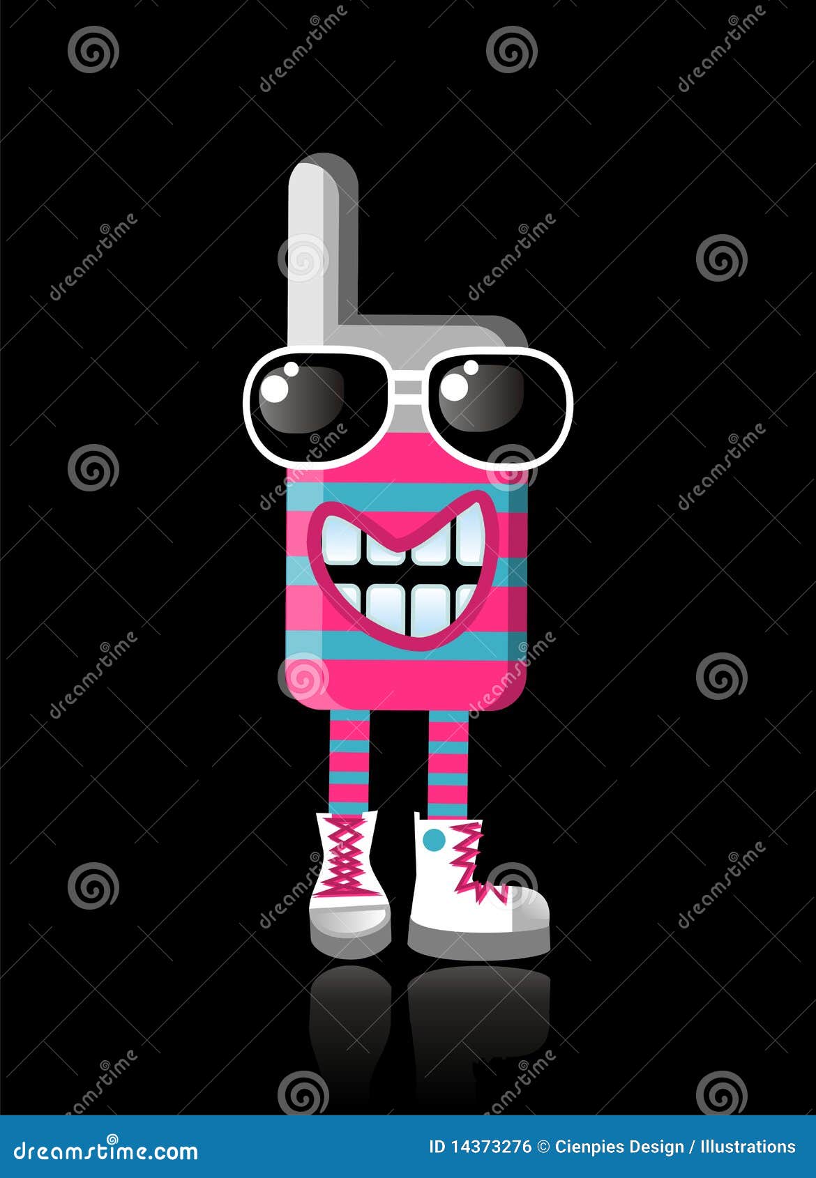 Happy Funky Colors Mobile Phone Mascot Stock Vector - Illustration of ...