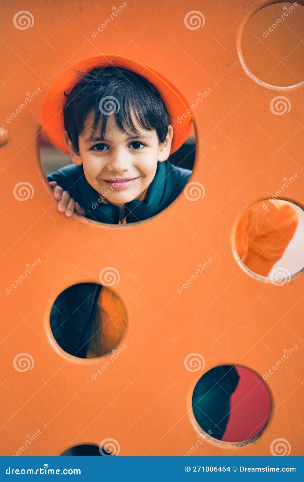 Happy, Funny, Brave Boy on the Playground Stock Photo - Image of ...