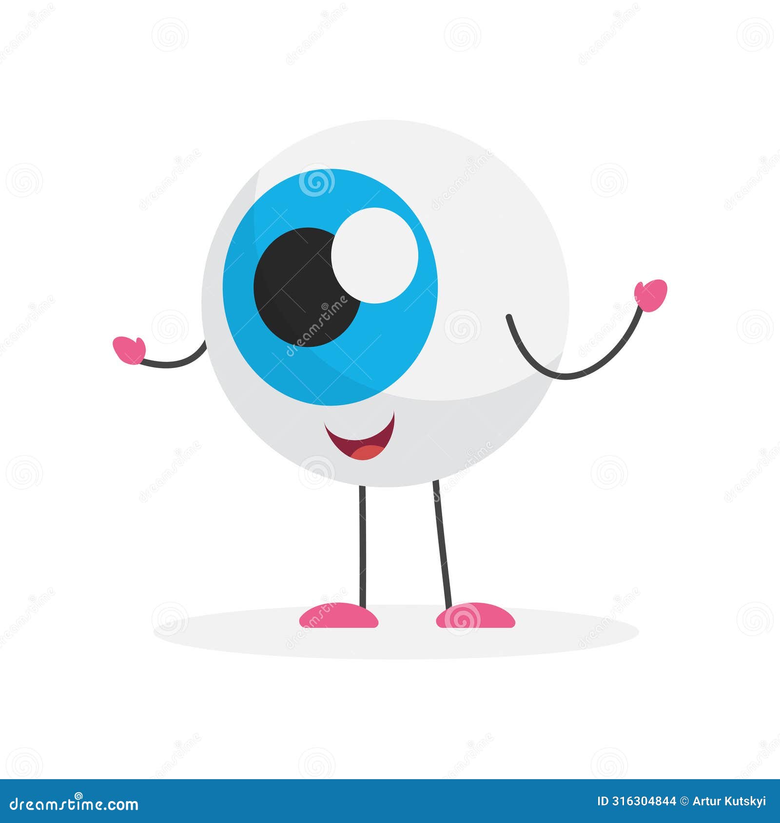 Eyeball Character And Eye Test Letters Chart Cartoon Vector ...