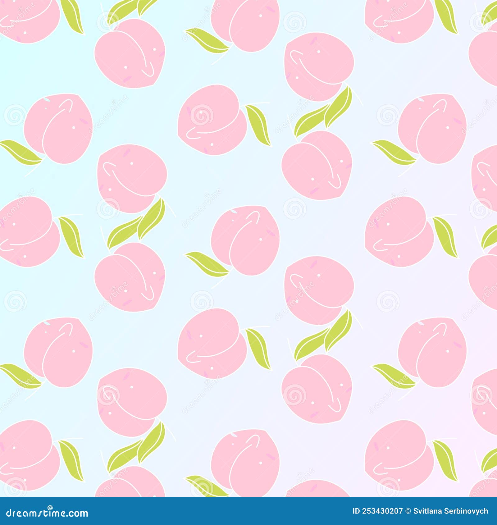 Peaches Set. Cute Peach Fruit. Simple Flat Doodle Cartoon Vector ...