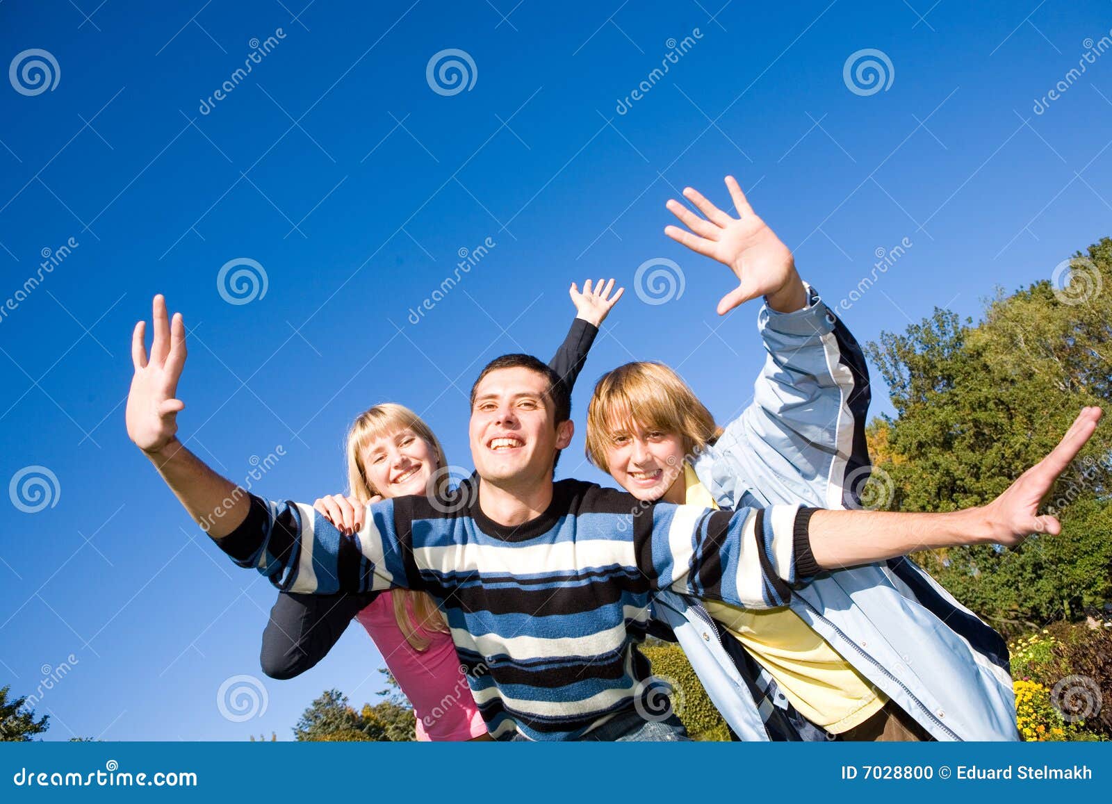 Happy funny people jumping stock photo. Image of natural - 7028800