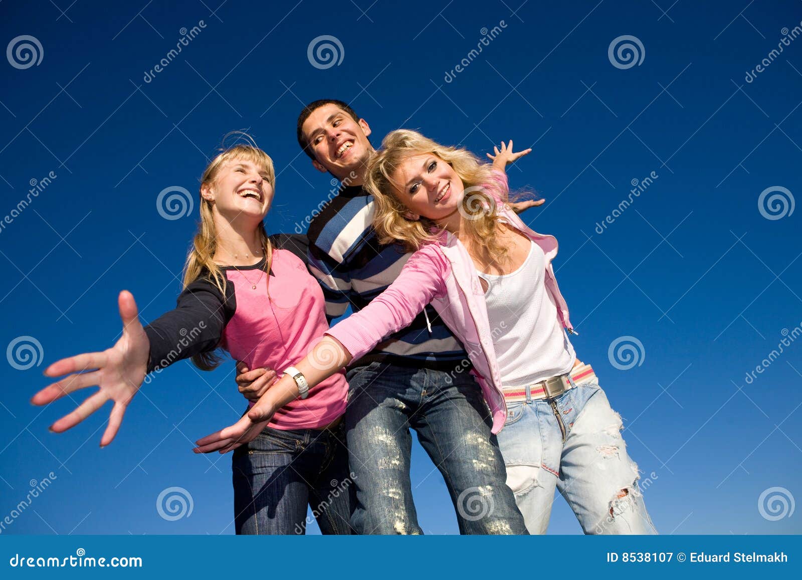 Happy funny team stock image. Image of action, outdoor - 8538107