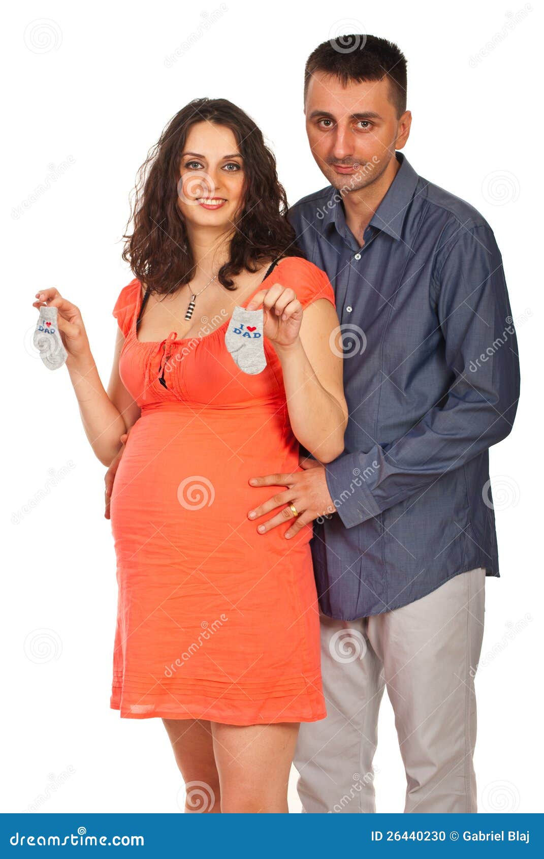 Happy future parents stock photo. Image of female, future - 26440230